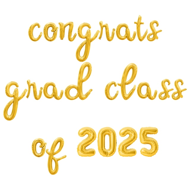 Cursive Script Letter Balloons - CONGRATS GRAD CLASS OF 2025 16" Inch ...