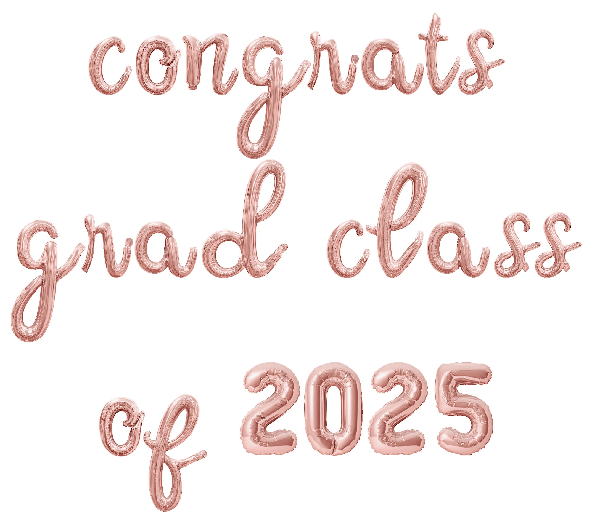 Cursive Script Letter Balloons - CONGRATS GRAD CLASS OF 2025 16" Inch ...