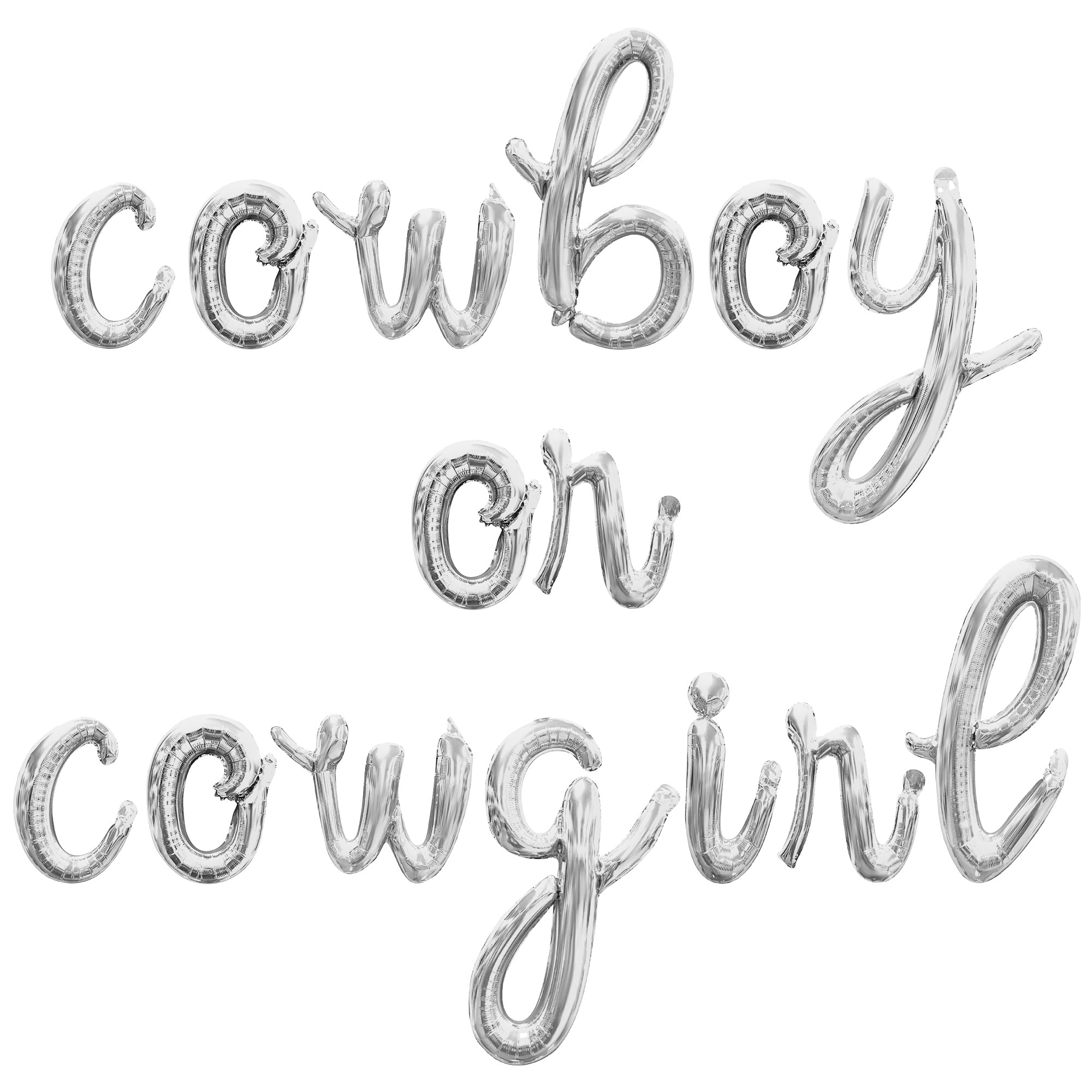 Cursive Script Letter Balloons - COWBOY OR COWGIRL 16" Inch Alphabet ...