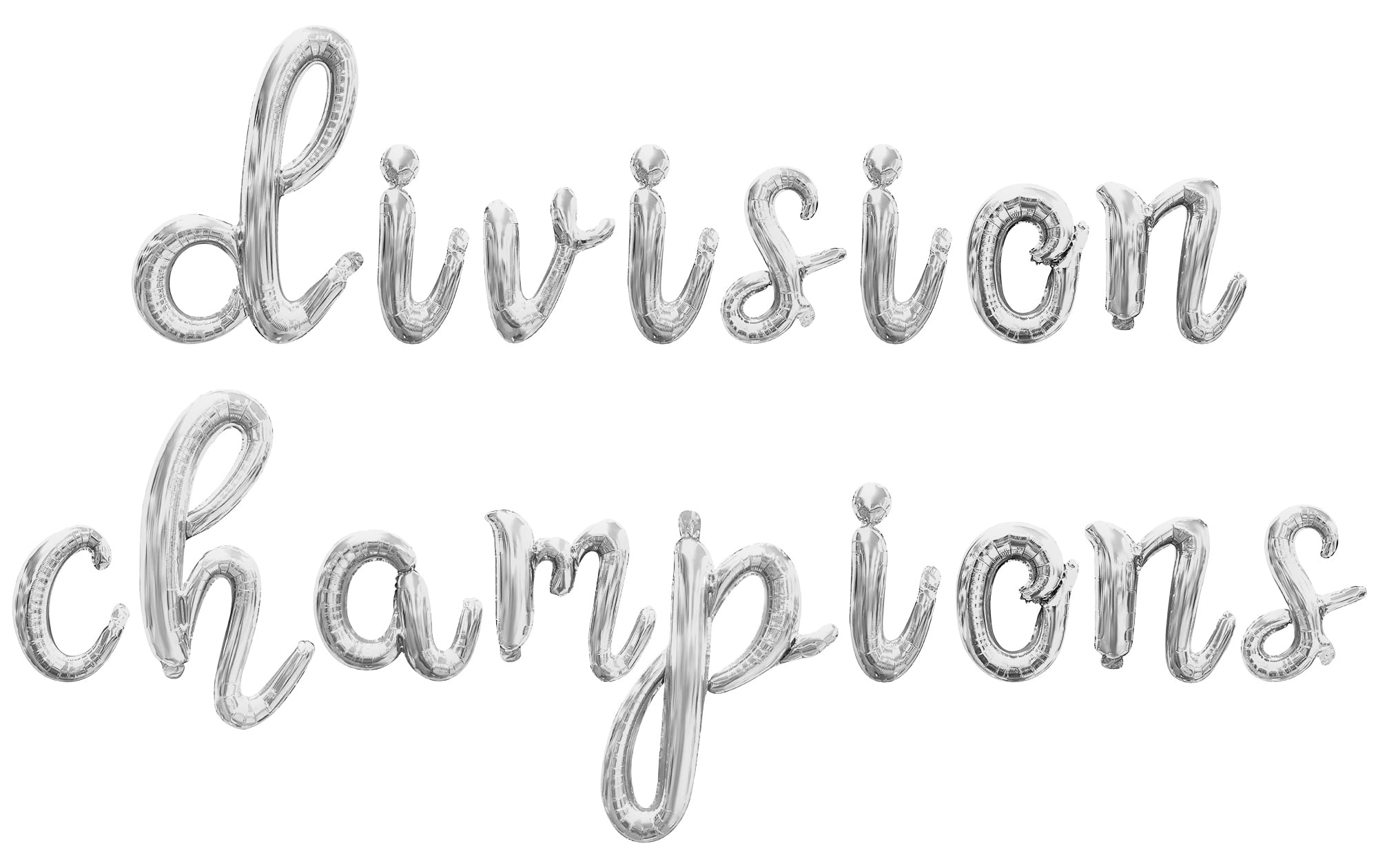 Cursive Script Letter Balloons - DIVISION CHAMPIONS 16" Inch Alphabet ...