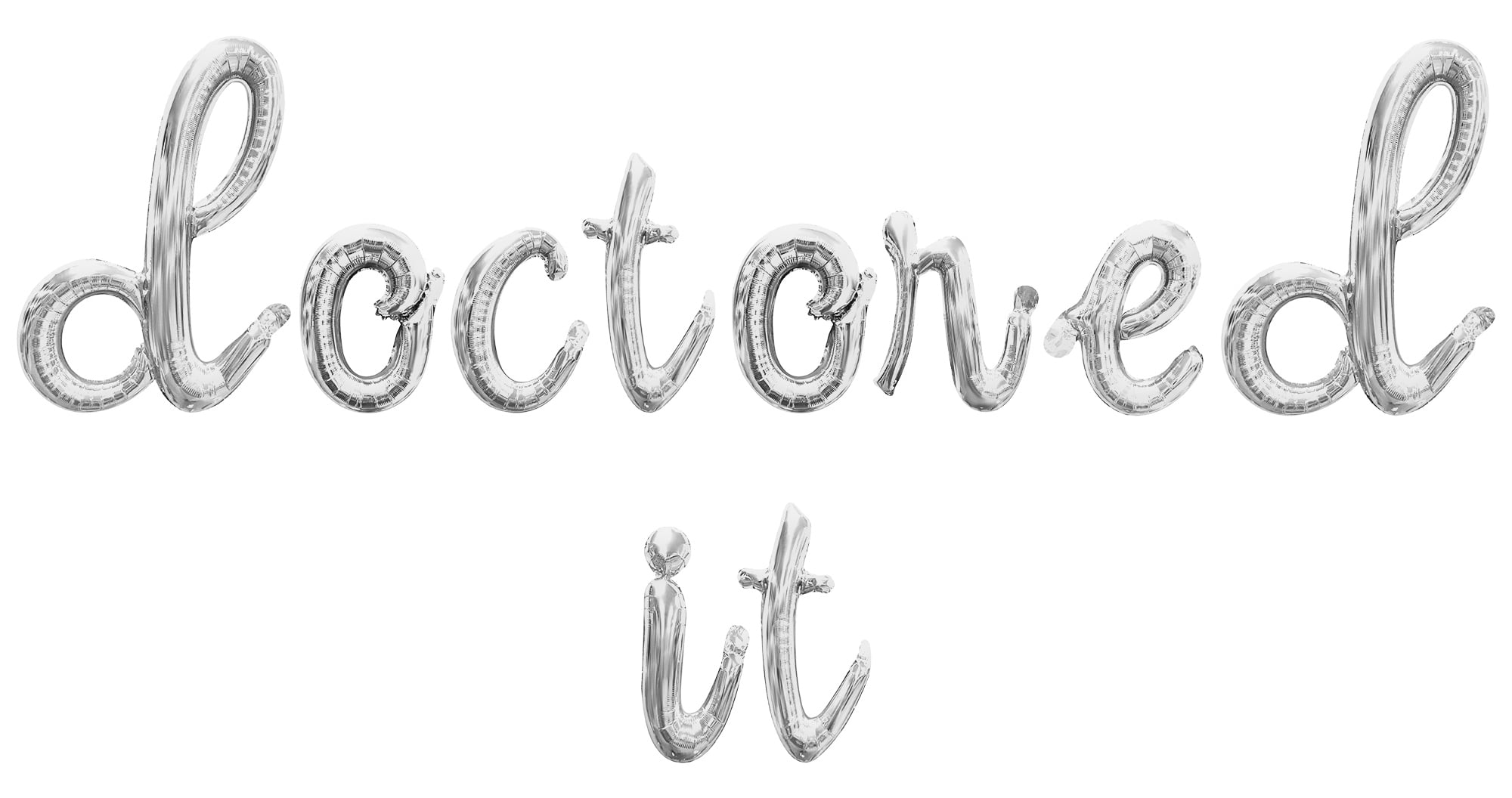 Cursive Script Letter Balloons - DOCTORED IT 16" Inch Alphabet Letters ...