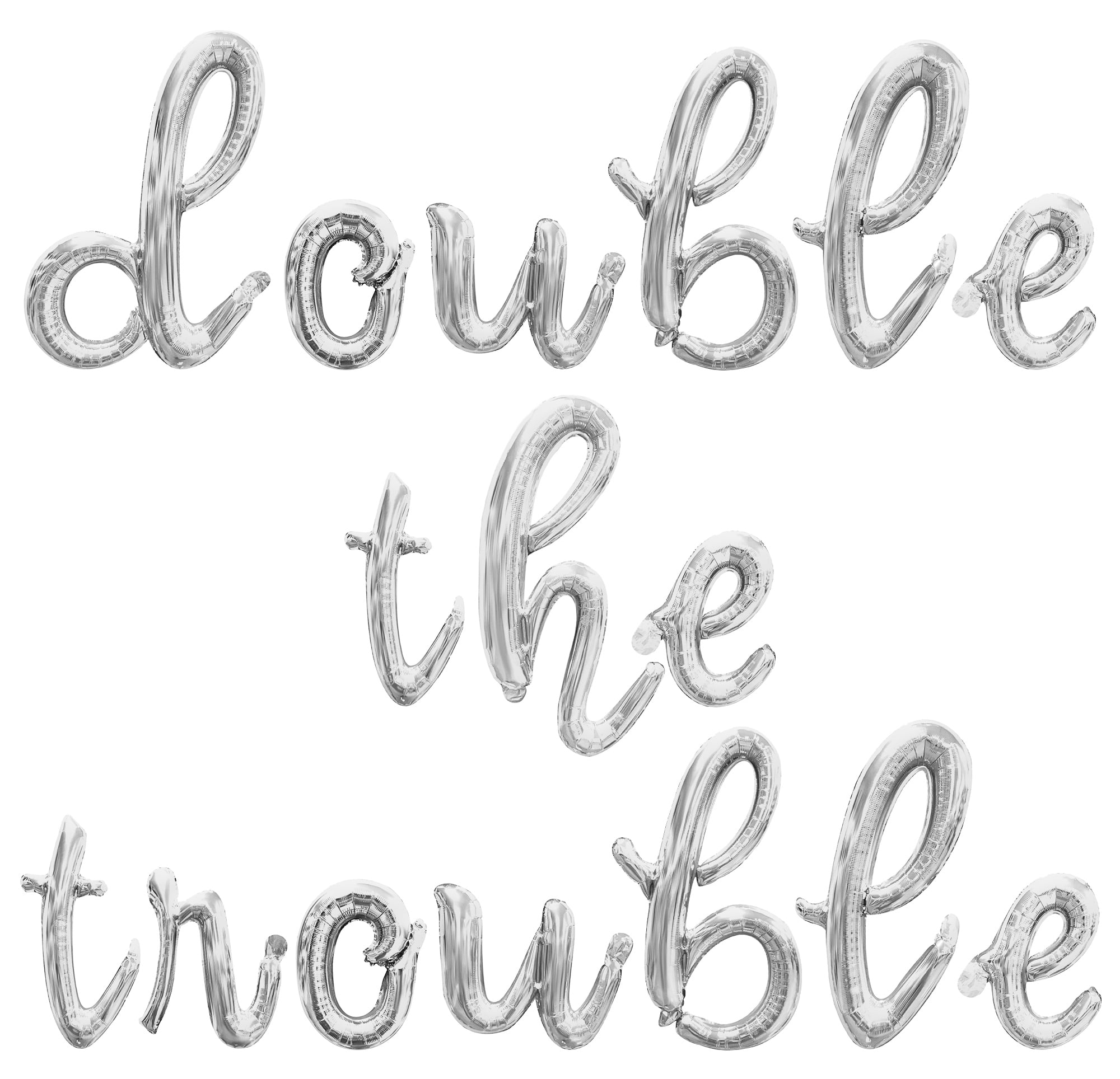Cursive Script Letter Balloons - DOUBLE THE TROUBLE 16" Inch Alphabet ...