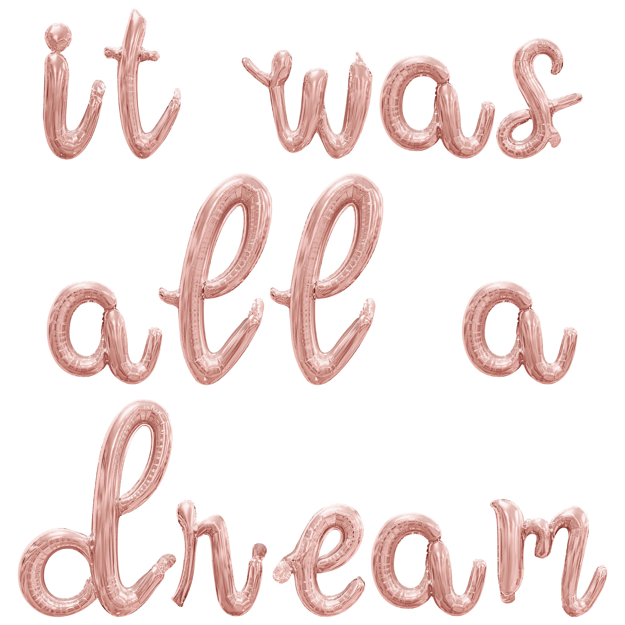 Cursive Script Letter Balloons - IT WAS ALL A DREAM 16" Inch Alphabet ...