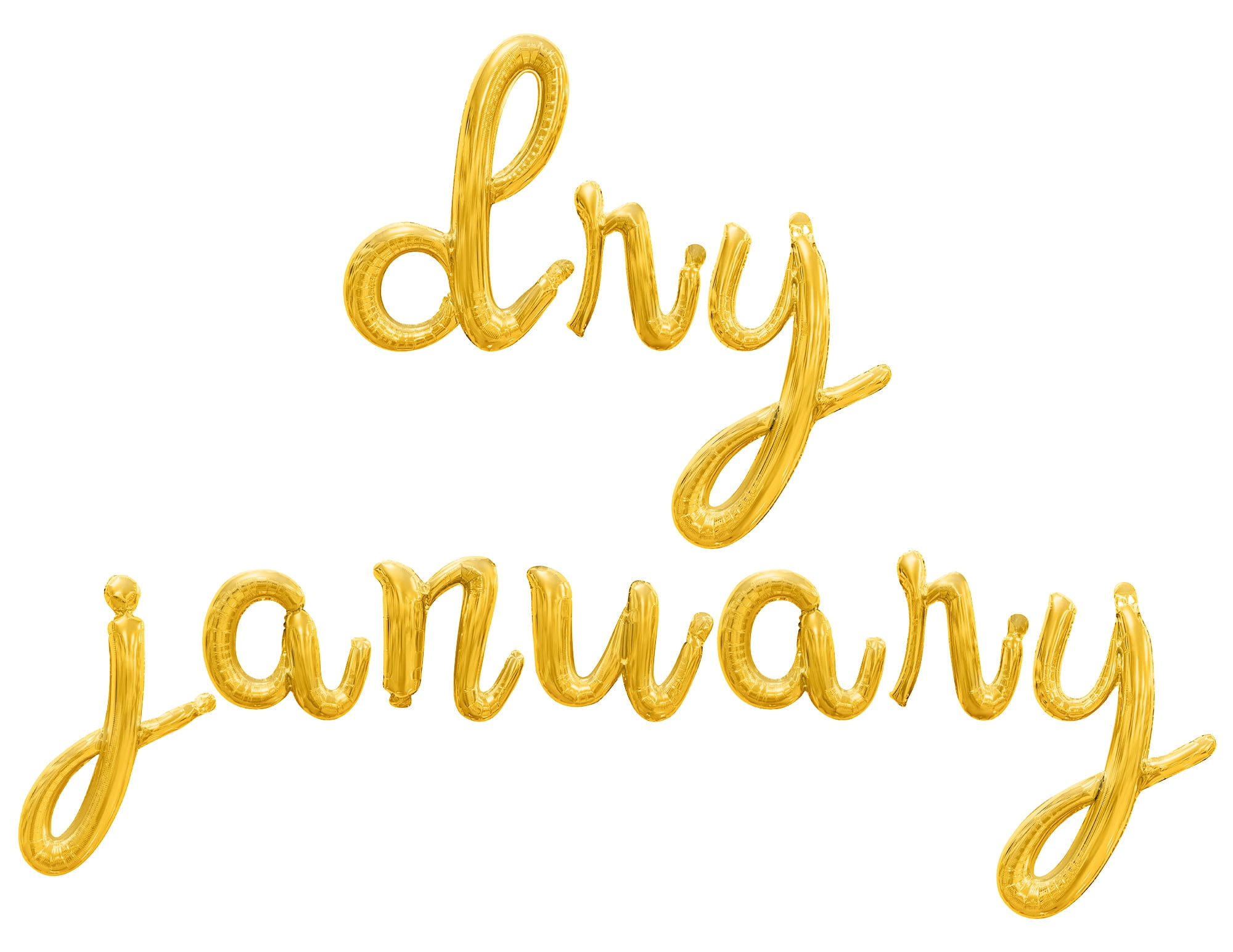 Cursive Script Letter Balloons - DRY JANUARY 16" Inch Alphabet Letters ...