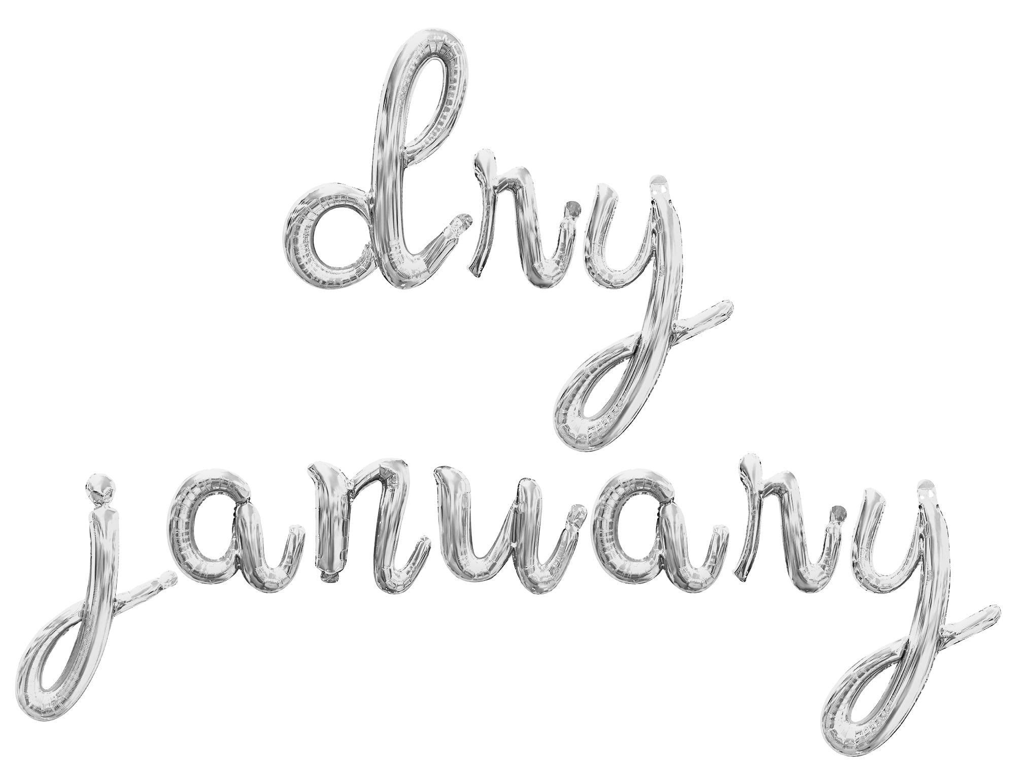 Cursive Script Letter Balloons - DRY JANUARY 16" Inch Alphabet Letters ...