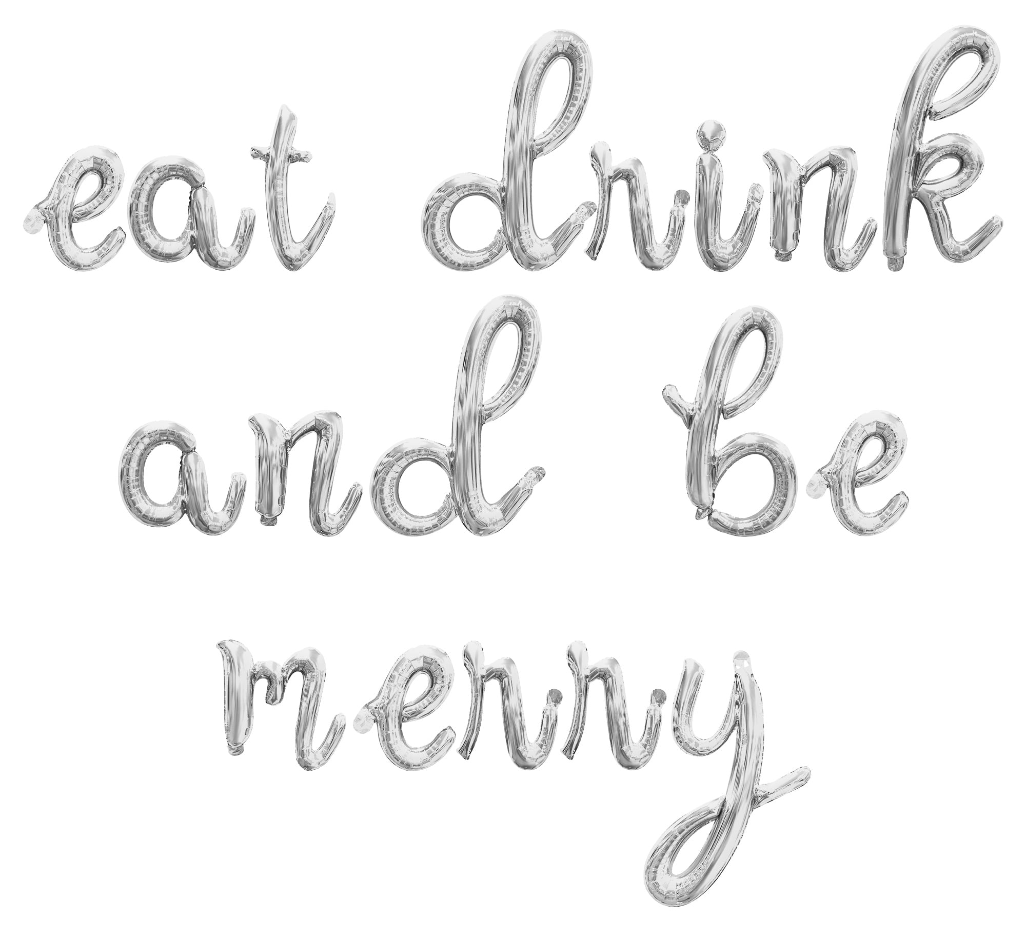 Cursive Script Letter Balloons - EAT DRINK AND BE MERRY 16" Inch ...
