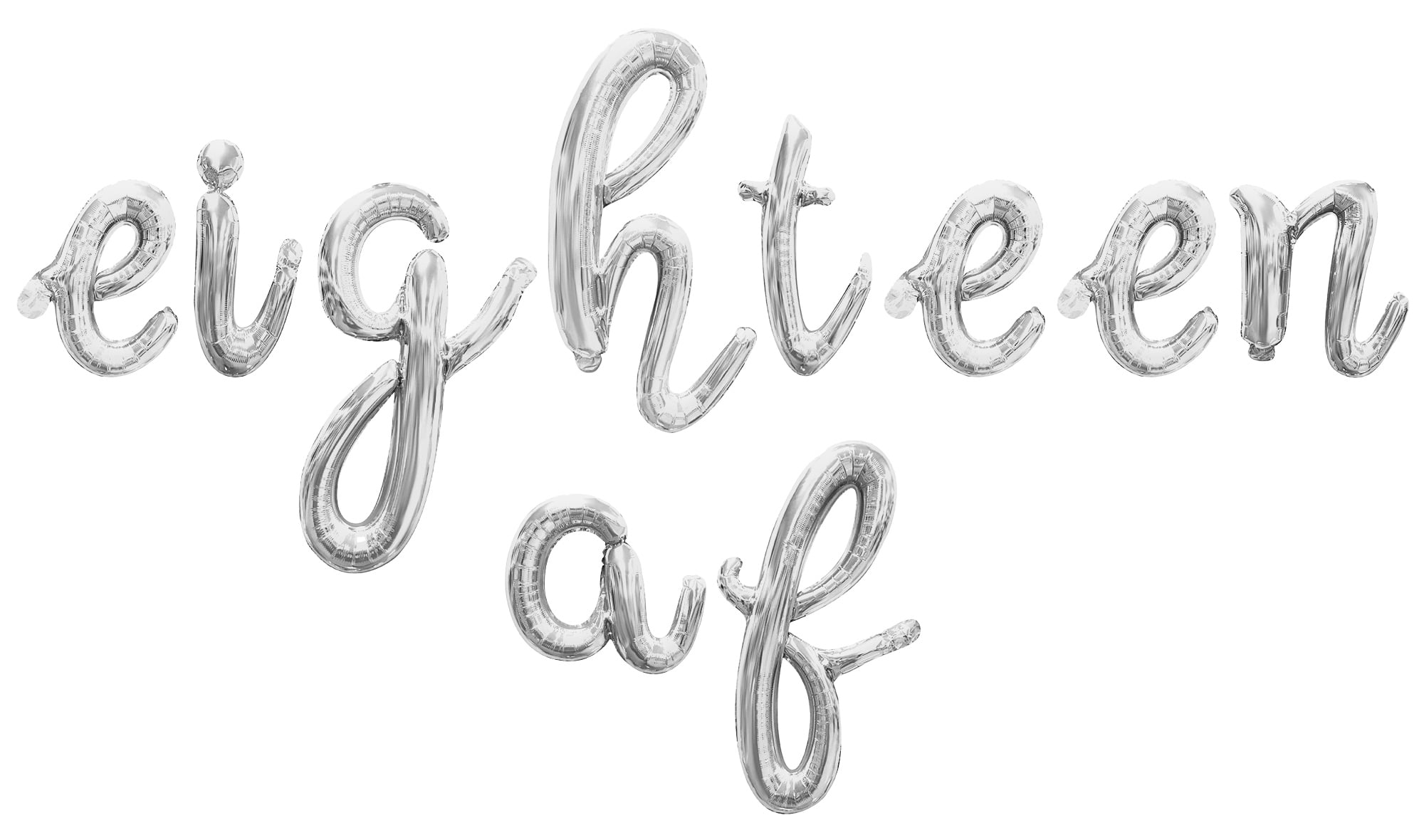 Cursive Script Letter Balloons - EIGHTEEN AF 16" Inch Alphabet Letters ...