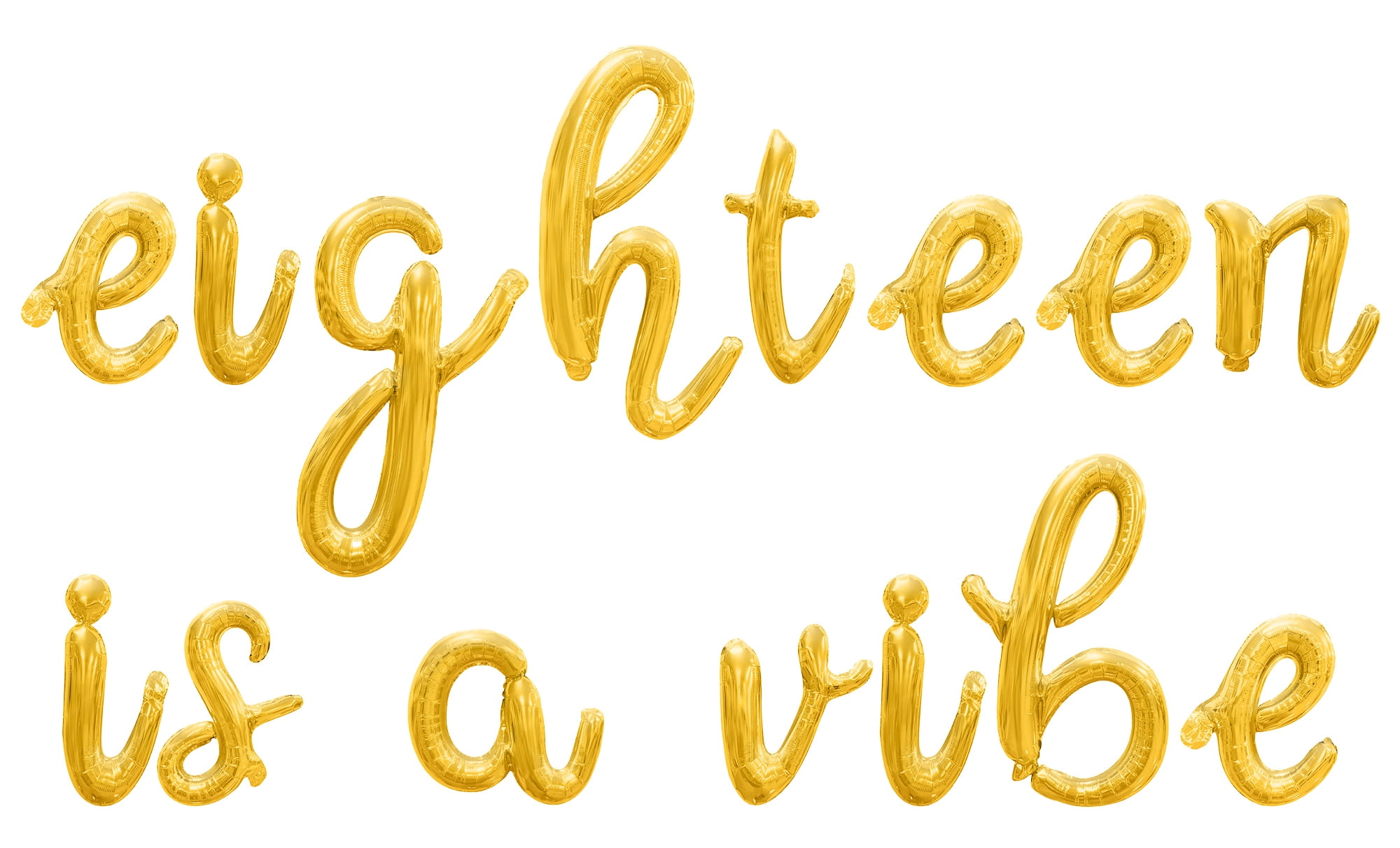Cursive Script Letter Balloons - EIGHTEEN IS A VIBE 16" Inch Alphabet ...