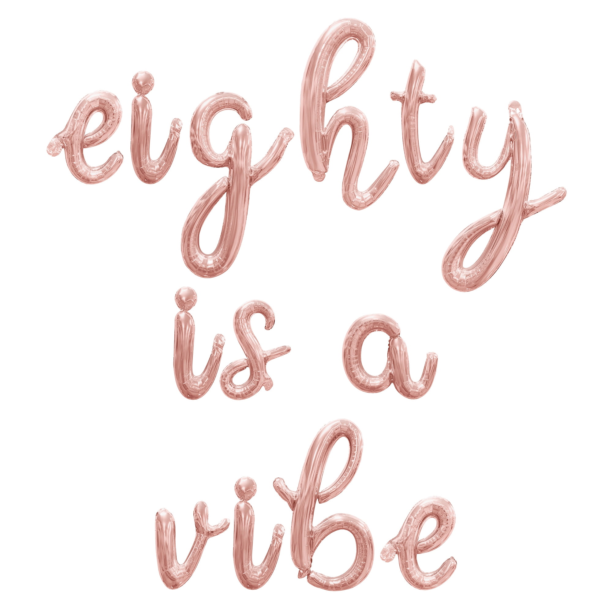 Cursive Script Letter Balloons - EIGHTY IS A VIBE 16" Inch Alphabet ...