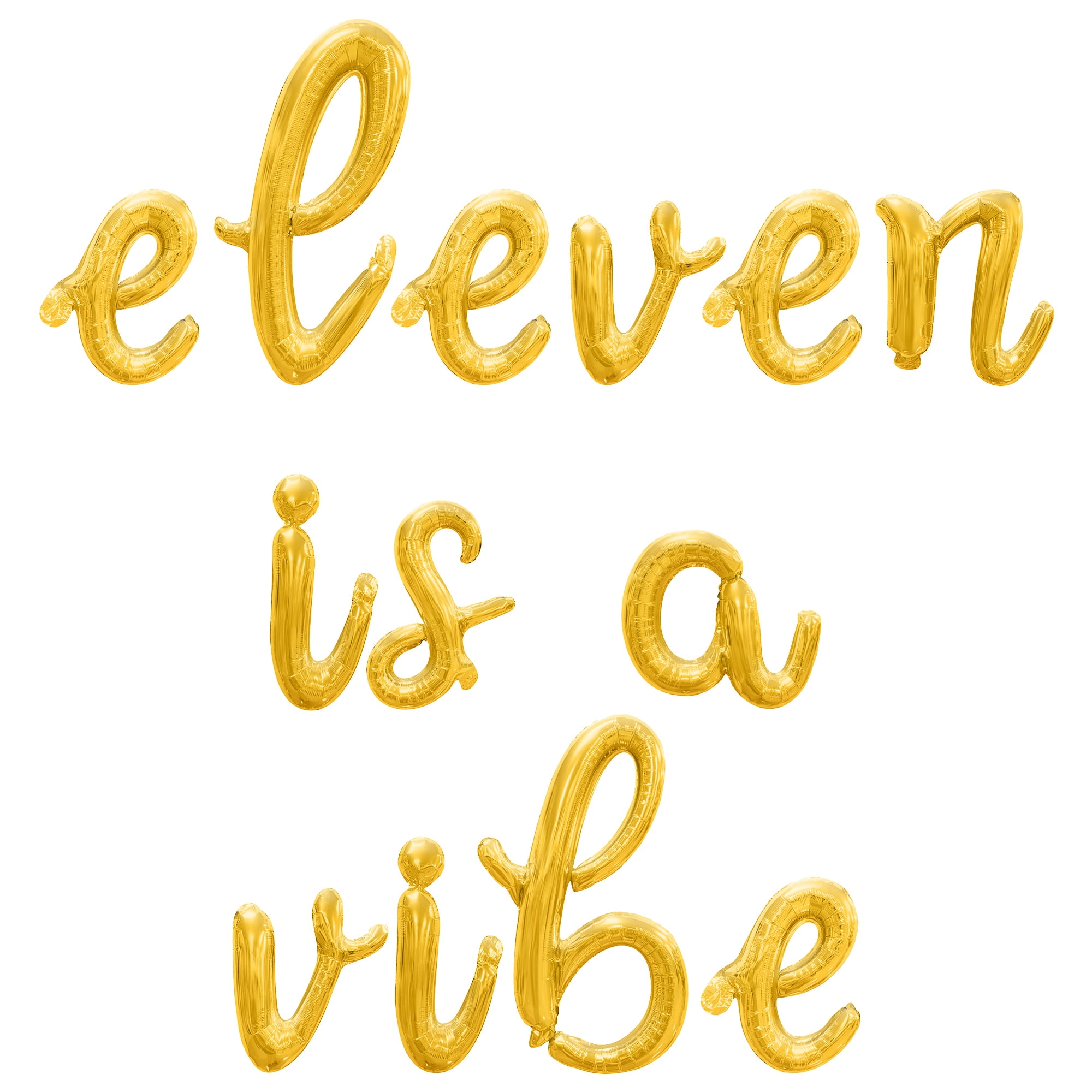 Cursive Script Letter Balloons - ELEVEN IS A VIBE 16" Inch Alphabet ...