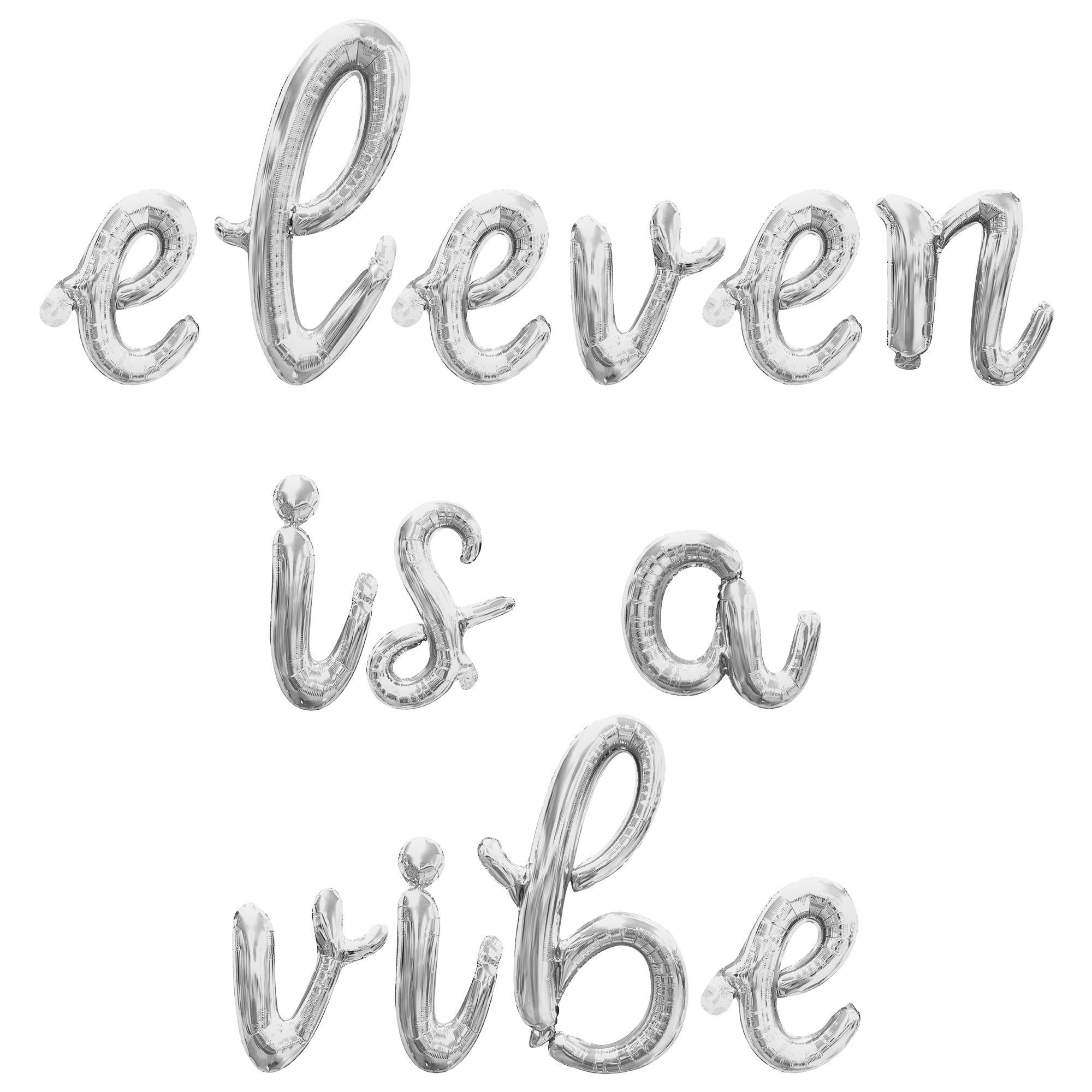 Cursive Script Letter Balloons - ELEVEN IS A VIBE 16" Inch Alphabet ...