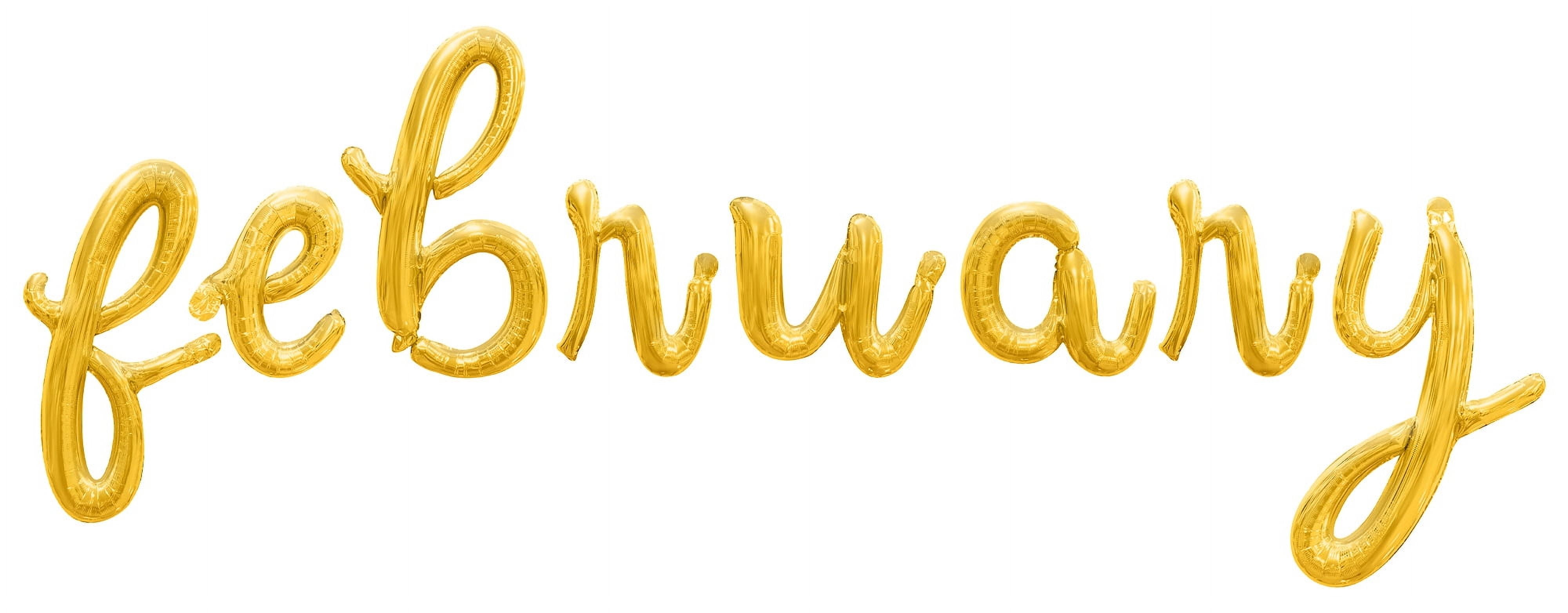 Cursive Script Letter Balloons - FEBRUARY 16" Inch Alphabet Letters ...