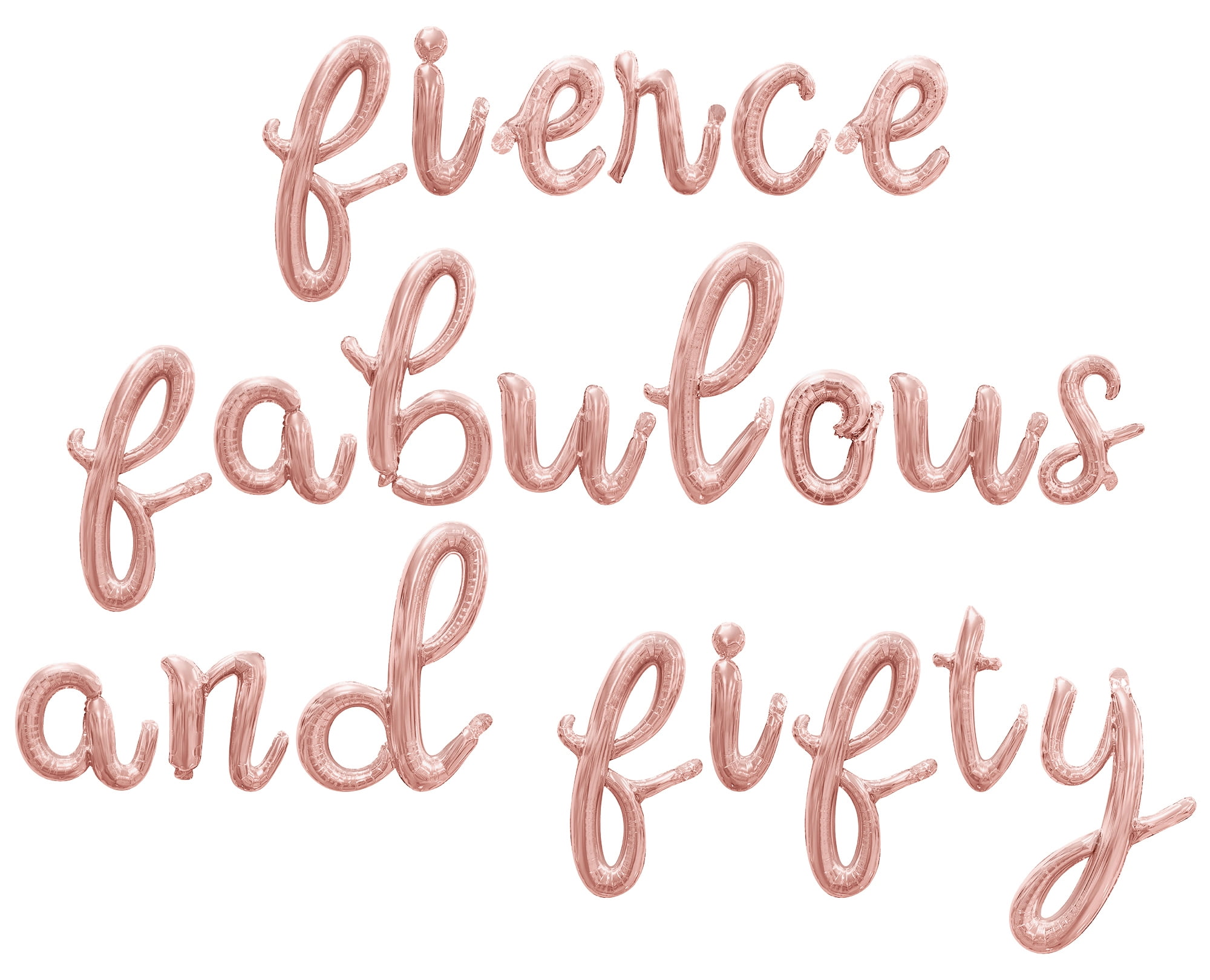 Cursive Script Letter Balloons - FIERCE FABULOUS AND FIFTY 16" Inch ...