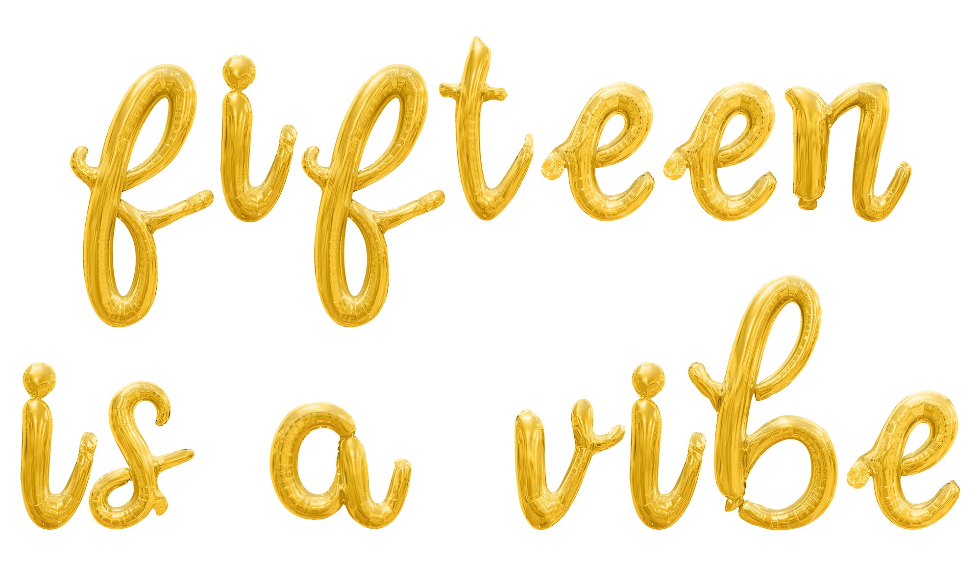 Cursive Script Letter Balloons - FIFTEEN IS A VIBE 16" Inch Alphabet ...
