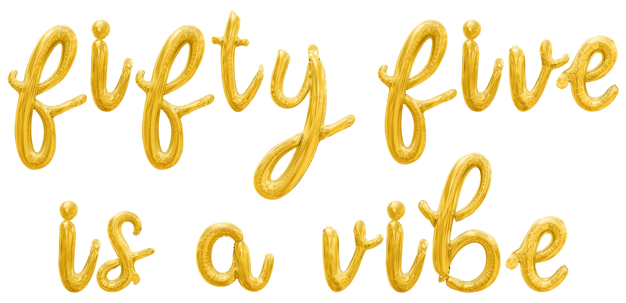 Cursive Script Letter Balloons - FIFTY FIVE IS A VIBE 16" Inch Alphabet ...