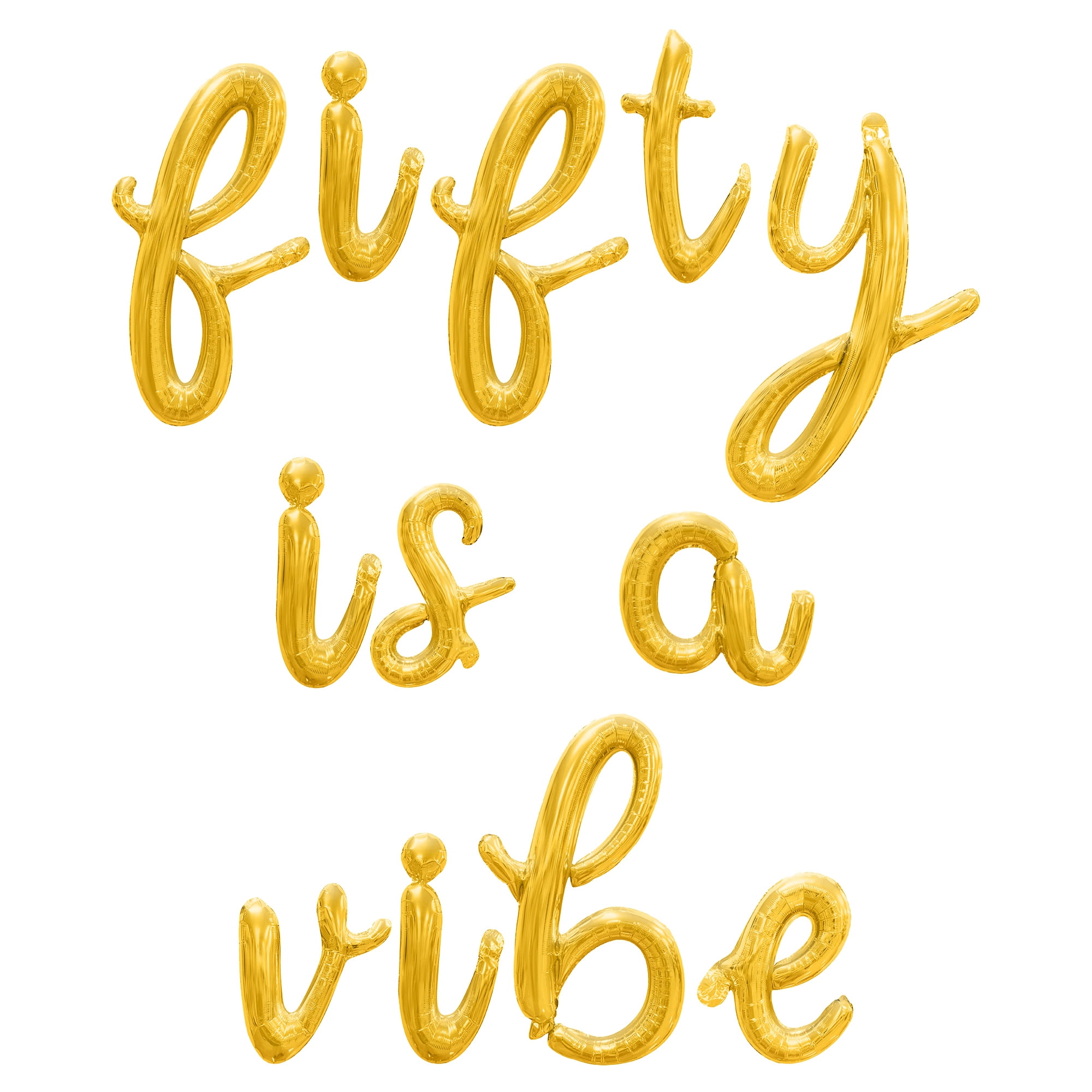 Cursive Script Letter Balloons - FIFTY IS A VIBE 16" Inch Alphabet ...