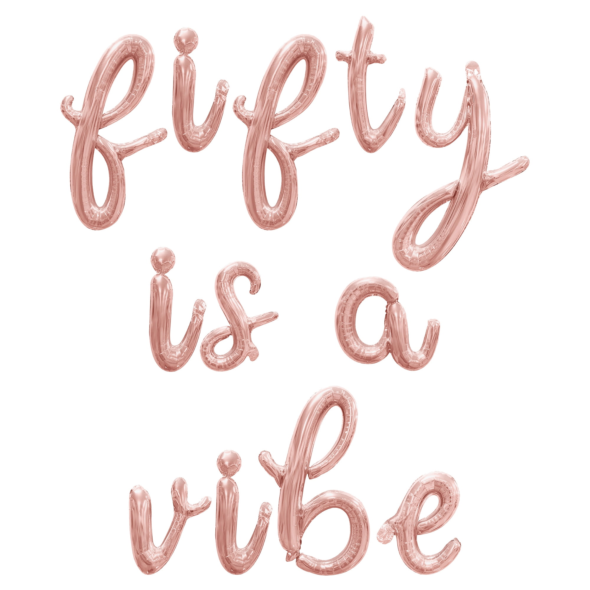 Cursive Script Letter Balloons - FIFTY IS A VIBE 16" Inch Alphabet ...