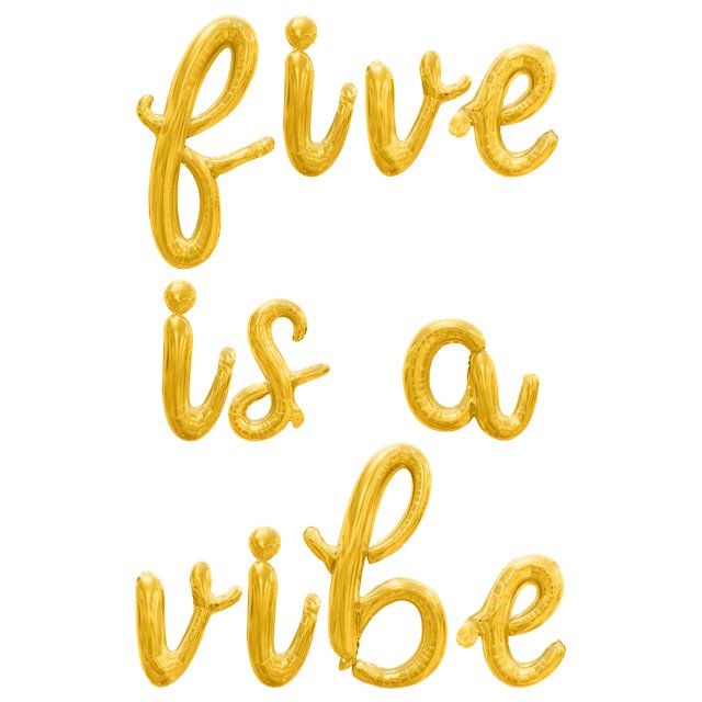 Cursive Script Letter Balloons - FIVE IS A VIBE 16" Inch Alphabet ...