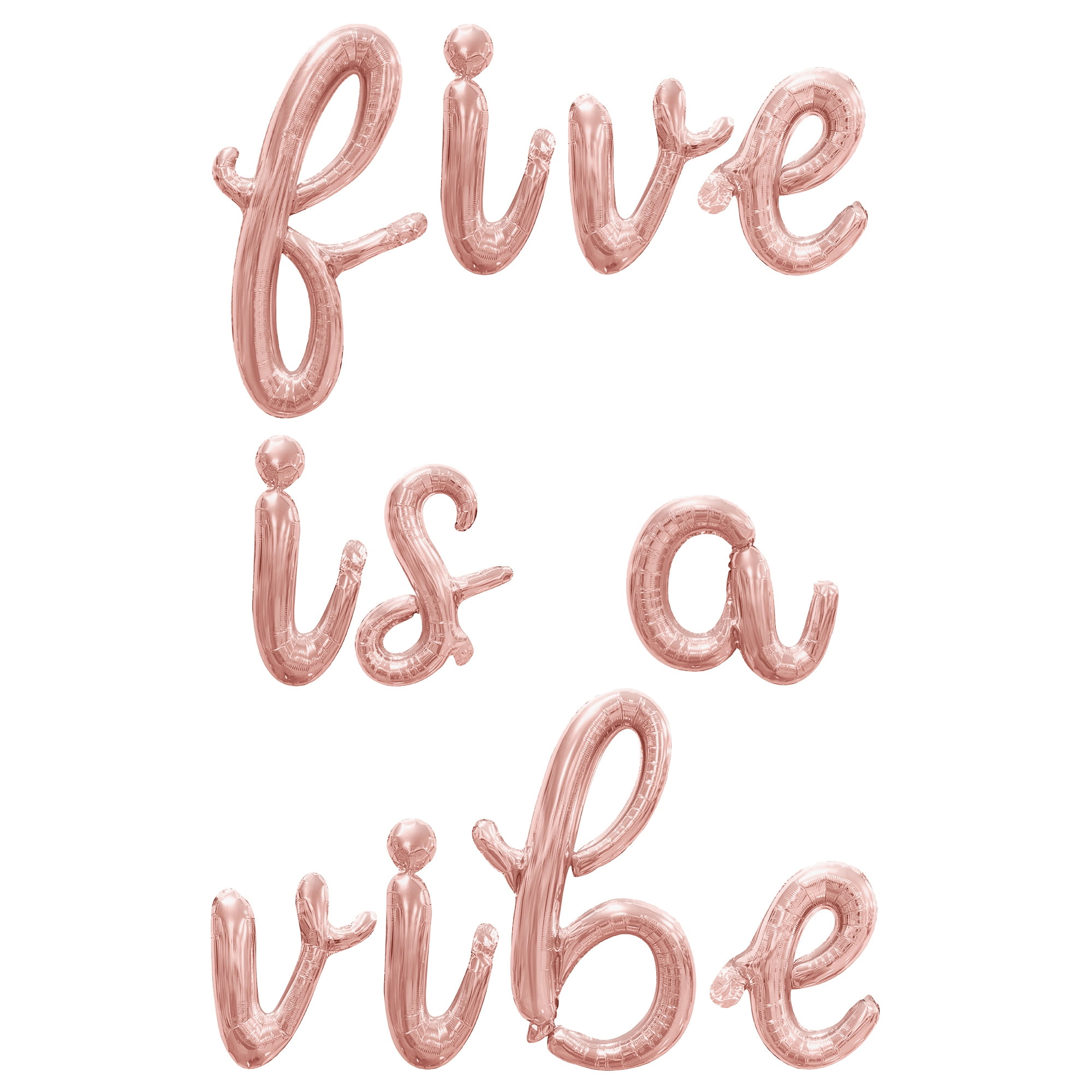 Cursive Script Letter Balloons - FIVE IS A VIBE 16" Inch Alphabet ...