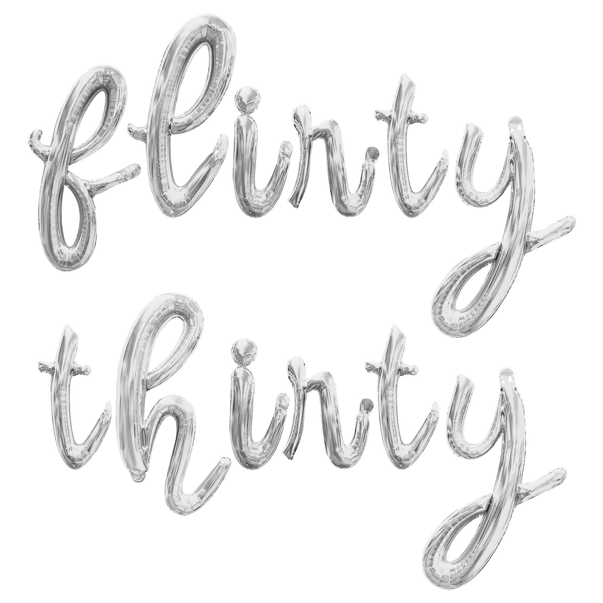 Cursive Script Letter Balloons - FLIRTY THIRTY 16" Inch Alphabet ...