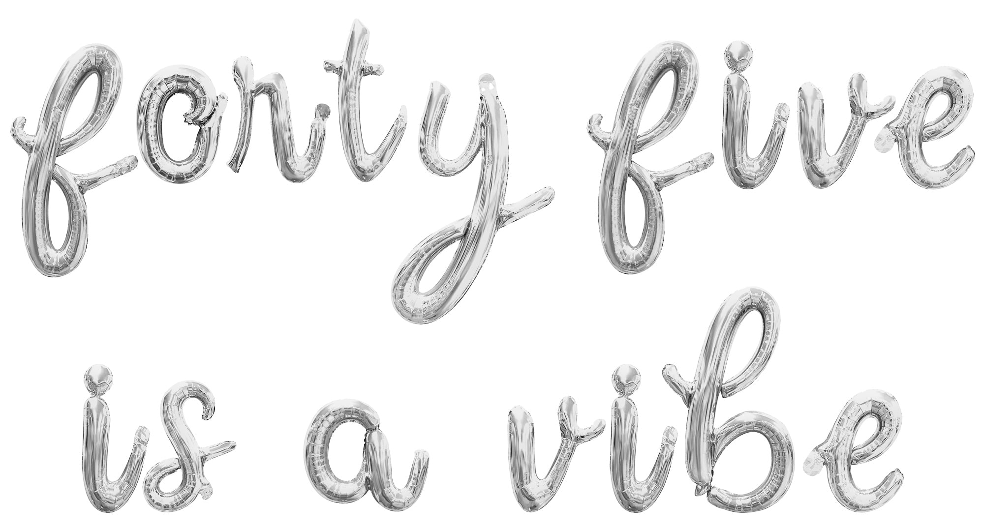 Cursive Script Letter Balloons - FORTY FIVE IS A VIBE 16" Inch Alphabet ...