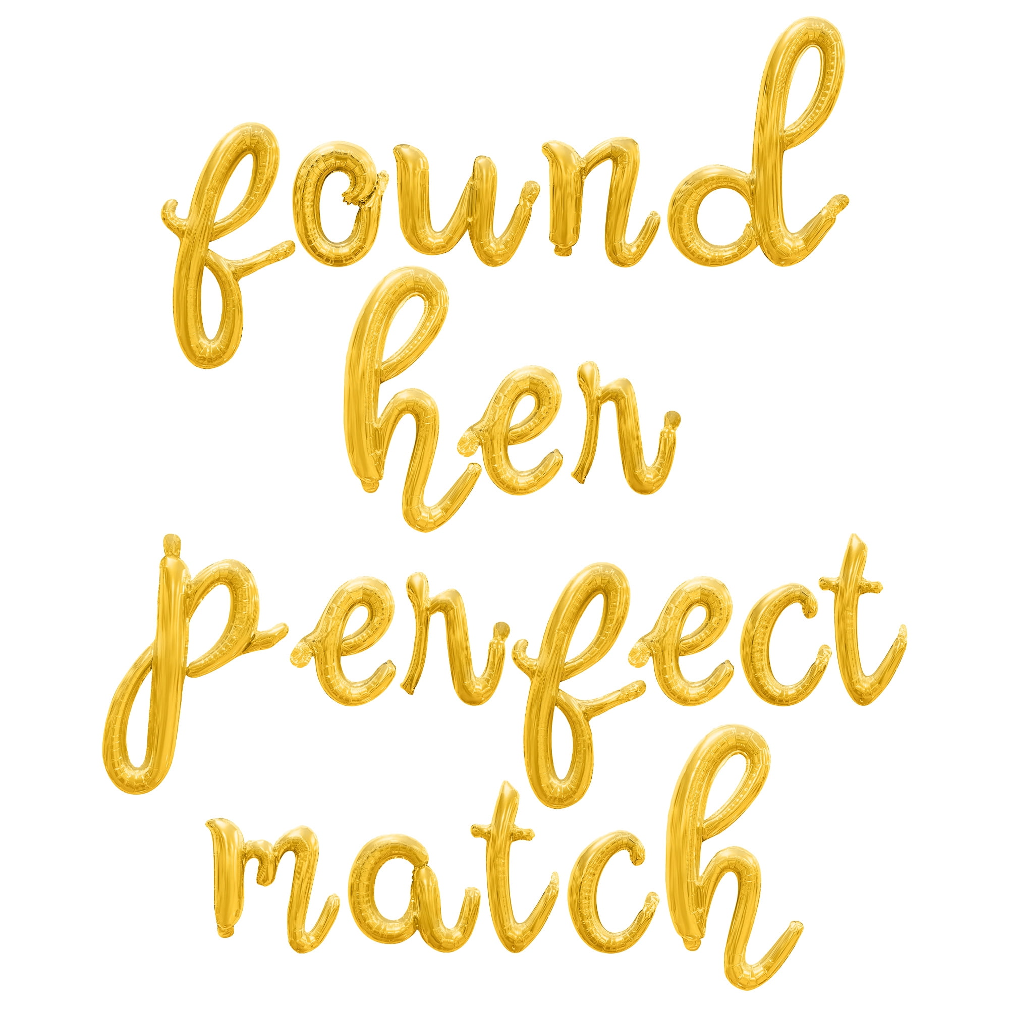 Cursive Script Letter Balloons - FOUND HER PERFECT MATCH 16" Inch ...