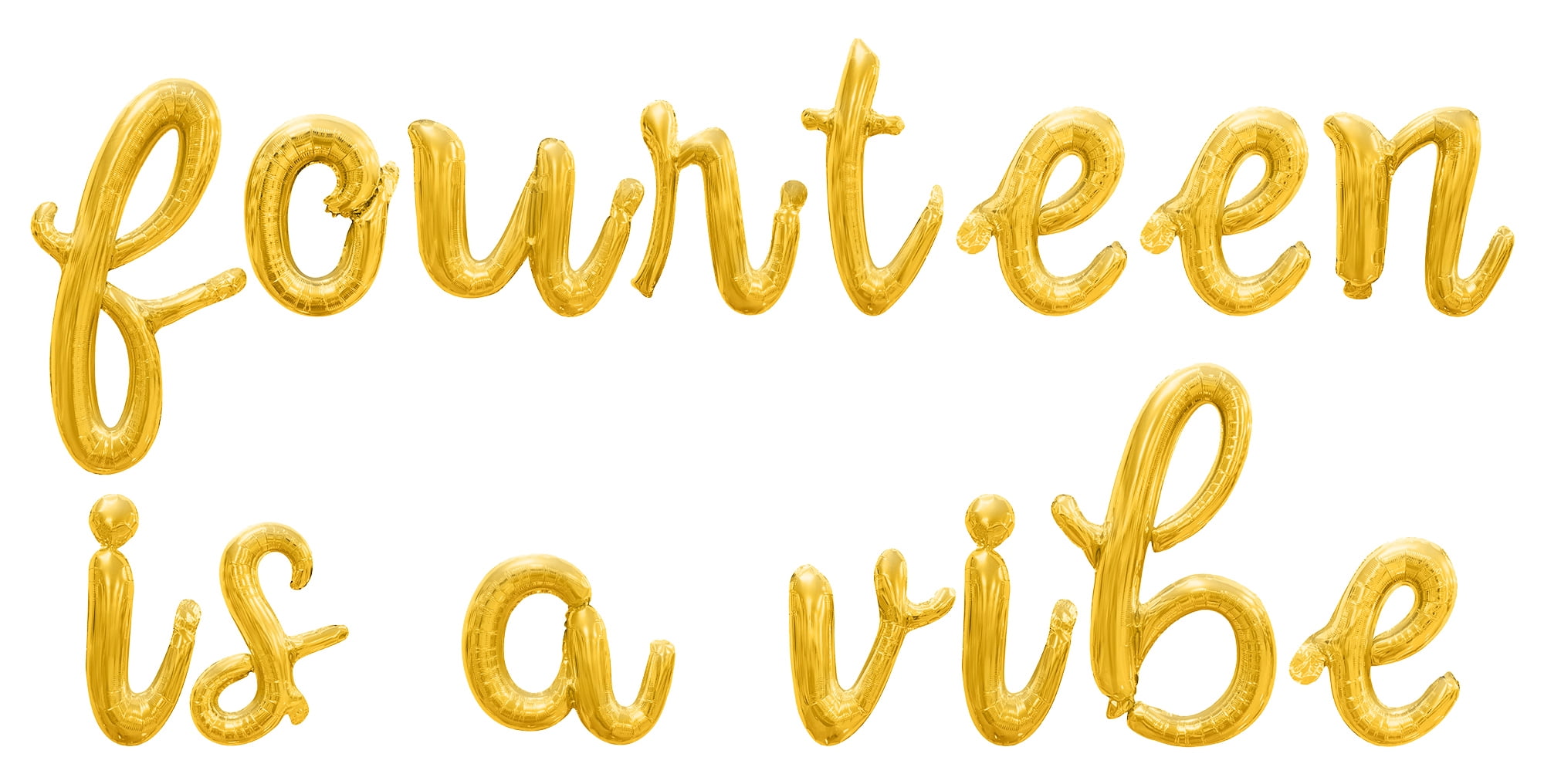 Cursive Script Letter Balloons - FOURTEEN IS A VIBE 16" Inch Alphabet ...