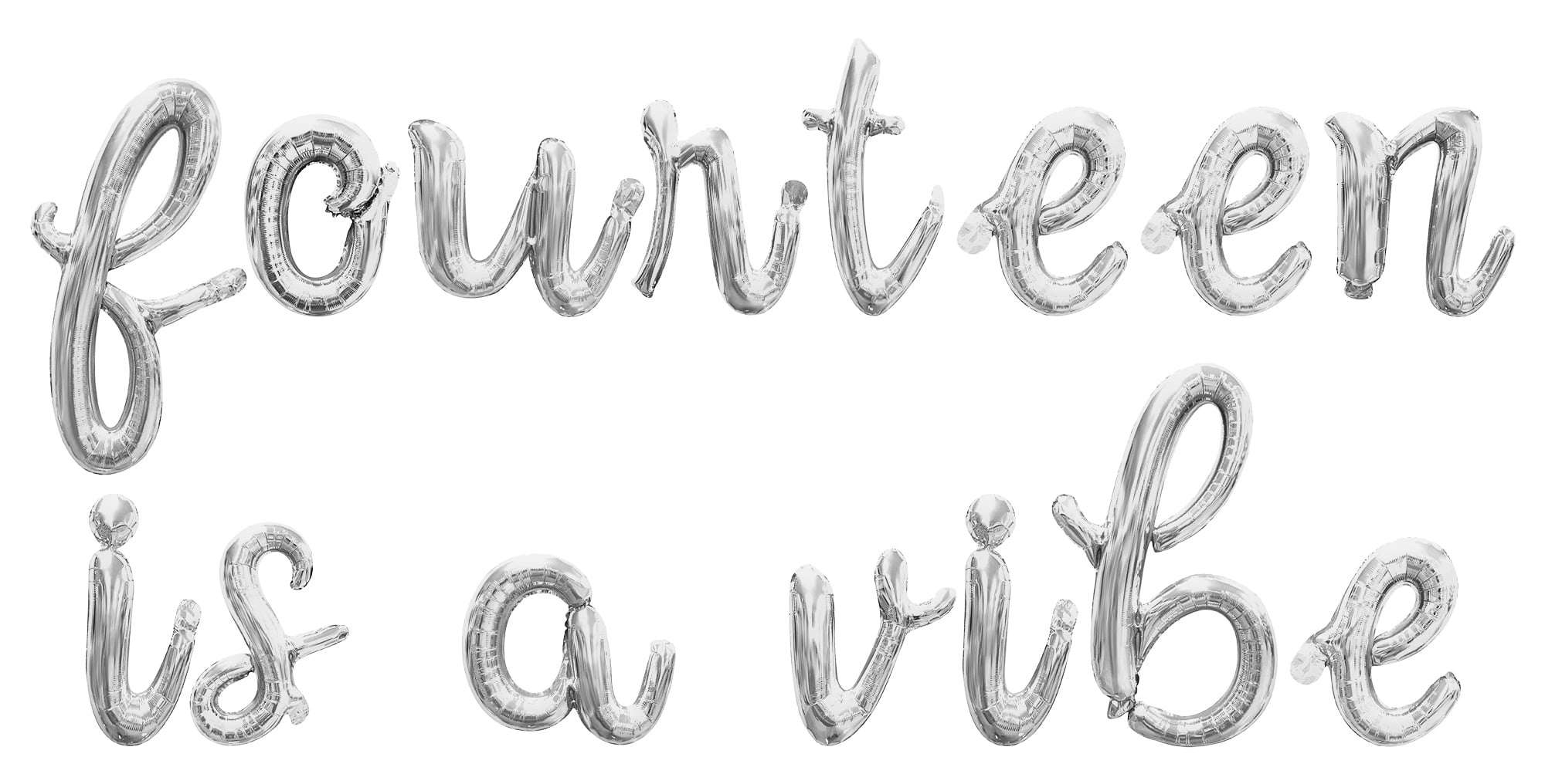 Cursive Script Letter Balloons - FOURTEEN IS A VIBE 16" Inch Alphabet ...
