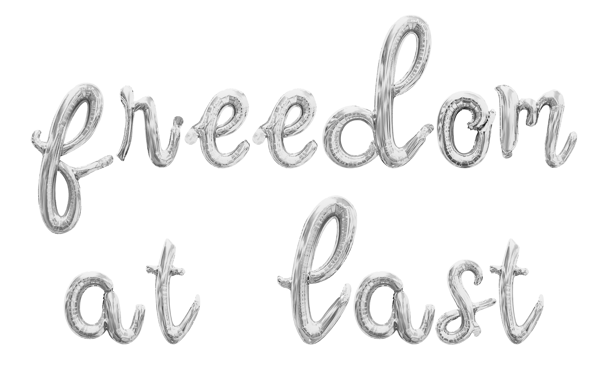 Cursive Script Letter Balloons - FREEDOM AT LAST 16" Inch Alphabet ...