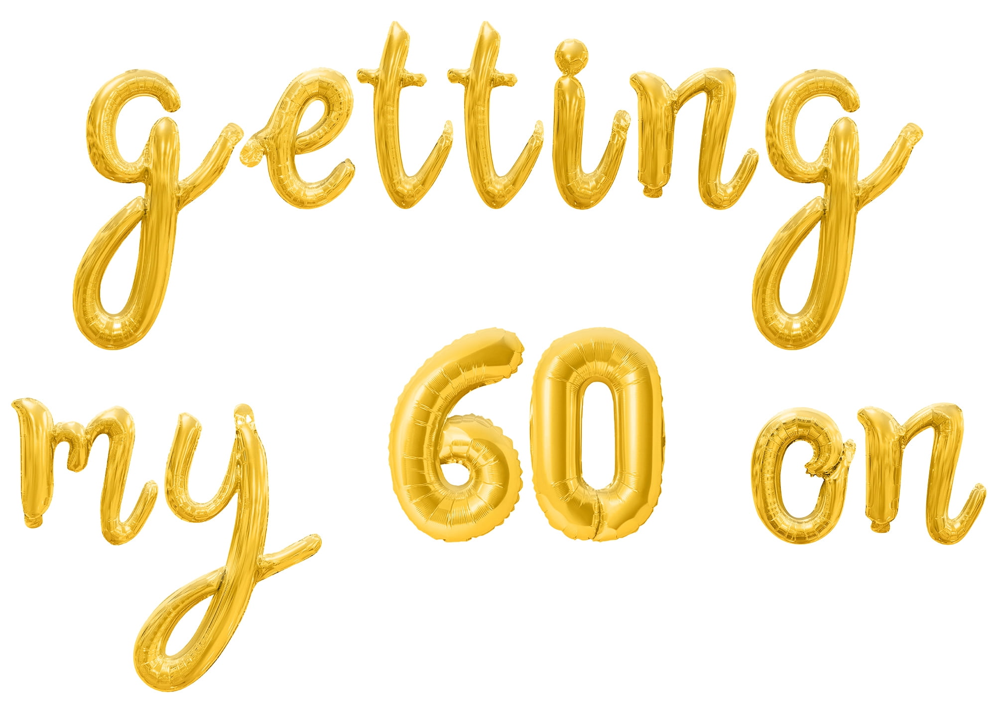 Cursive Script Letter Balloons - GETTING MY 60 ON 16" Inch Alphabet ...