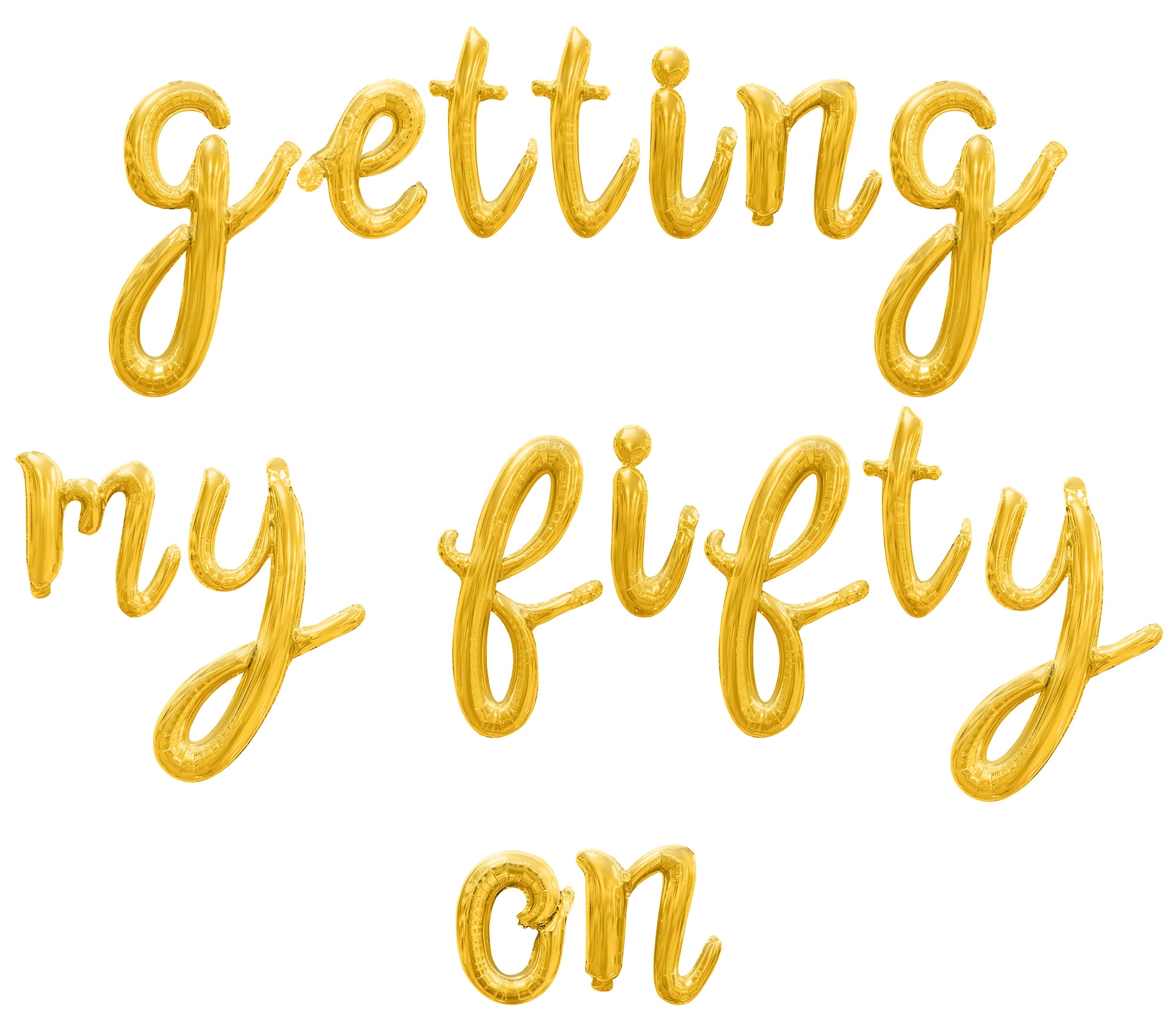 Cursive Script Letter Balloons - GETTING MY FIFTY ON 16" Inch Alphabet ...