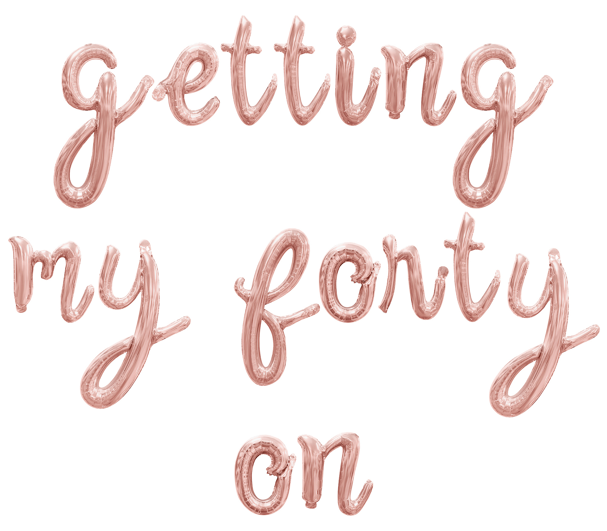 Cursive Script Letter Balloons - GETTING MY FORTY ON 16" Inch Alphabet ...