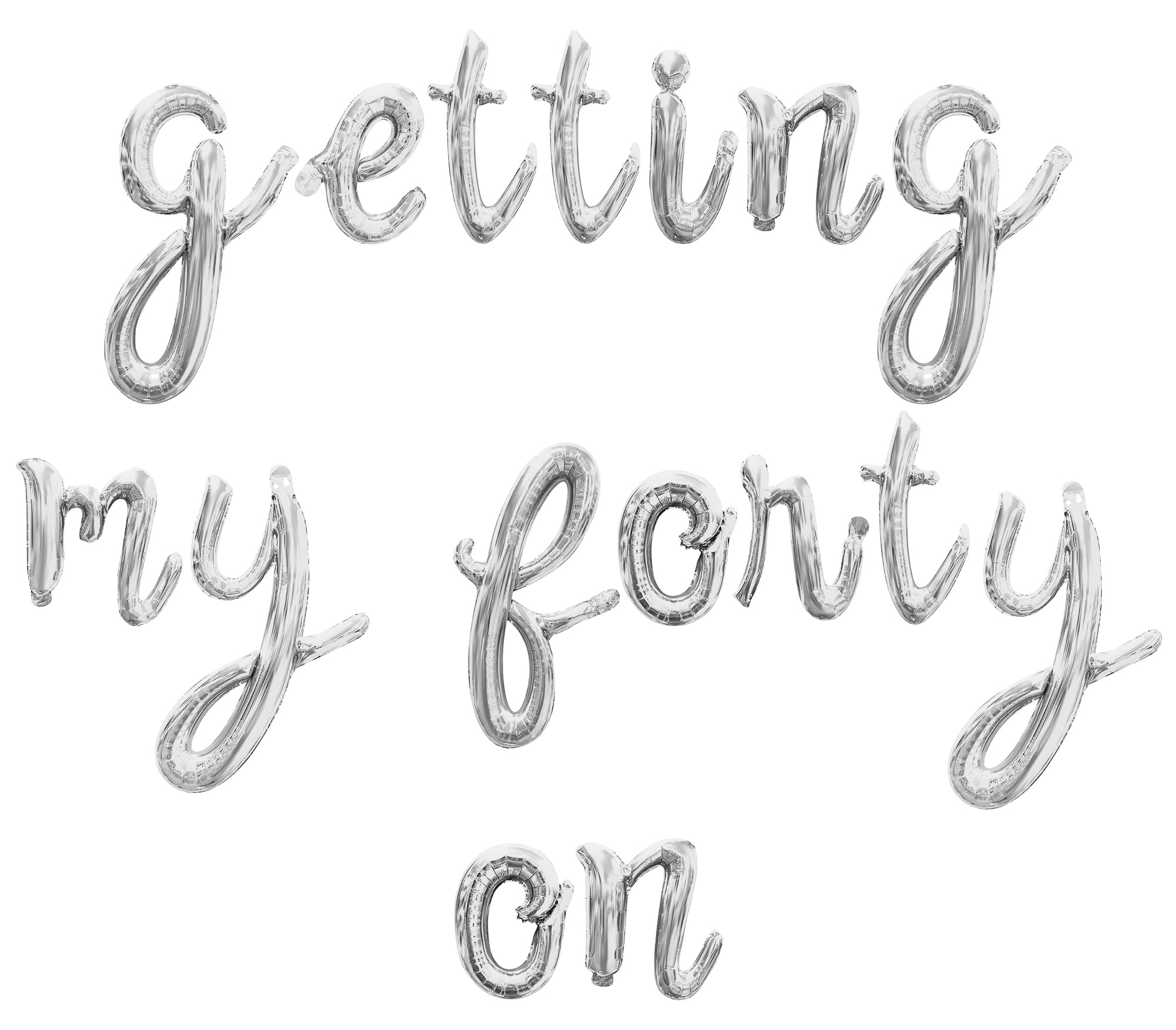 Cursive Script Letter Balloons - GETTING MY FORTY ON 16" Inch Alphabet ...