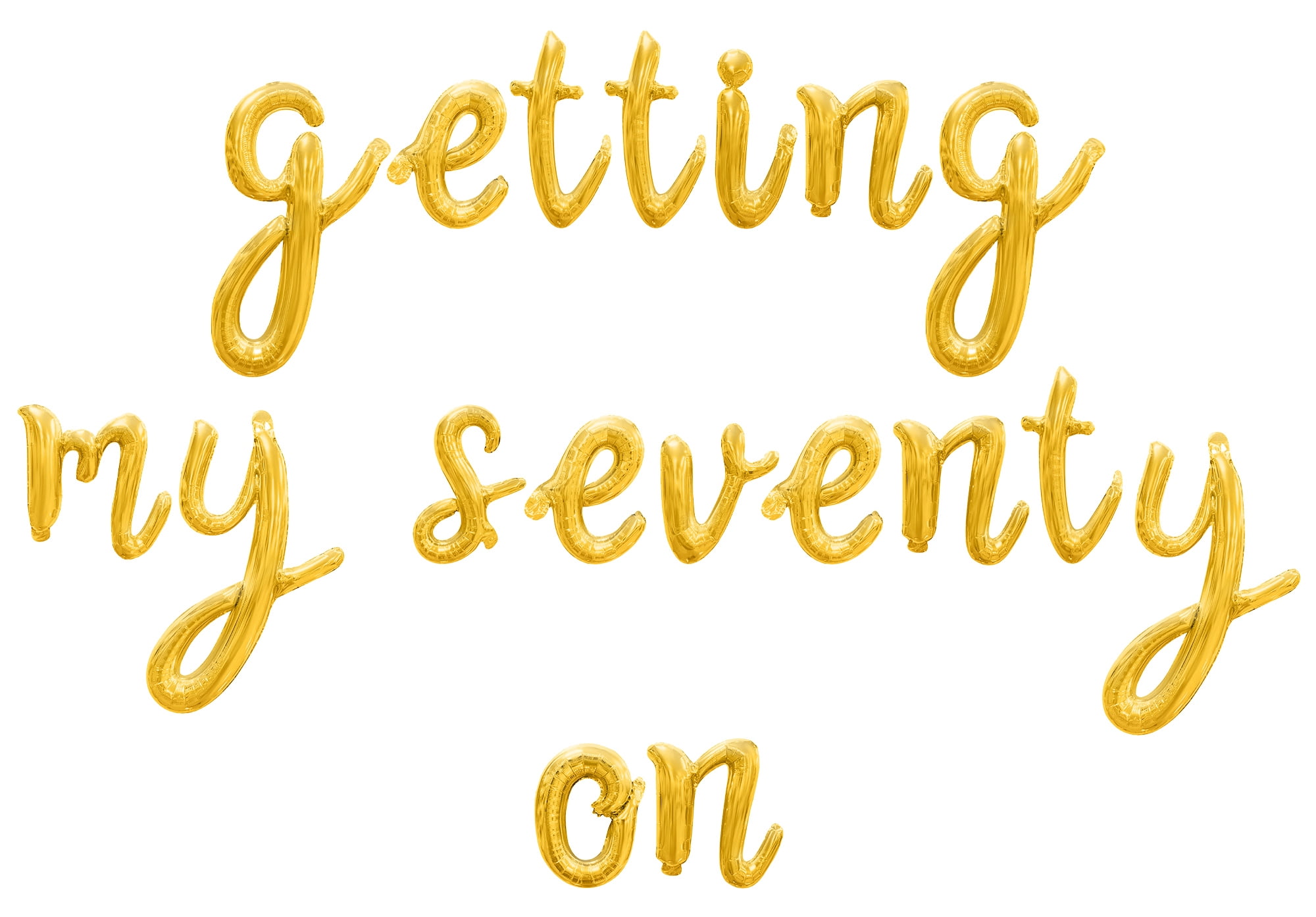 Cursive Script Letter Balloons - GETTING MY SEVENTY ON 16" Inch ...