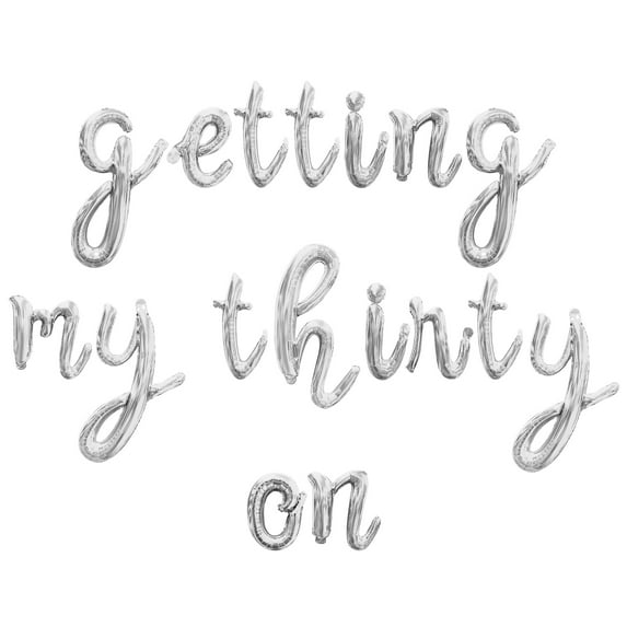 Cursive Script Letter Balloons - GETTING MY THIRTY ON 16" Inch Alphabet ...