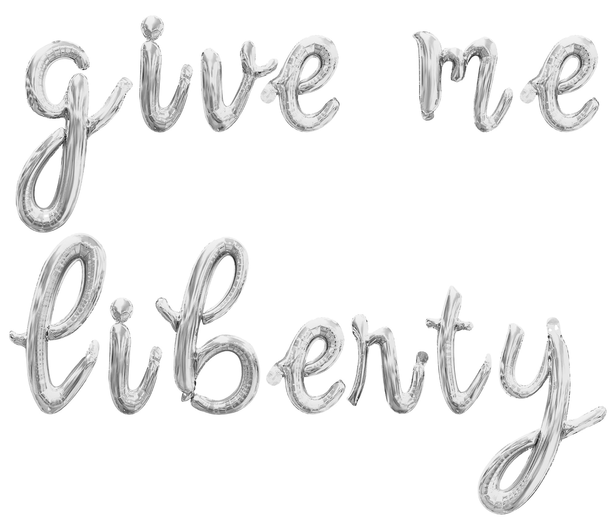 Cursive Script Letter Balloons - GIVE ME LIBERTY 16" Inch Alphabet ...
