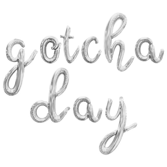 Cursive Script Letter Balloons - GOTCHA DAY 16" Inch Alphabet Letters ...