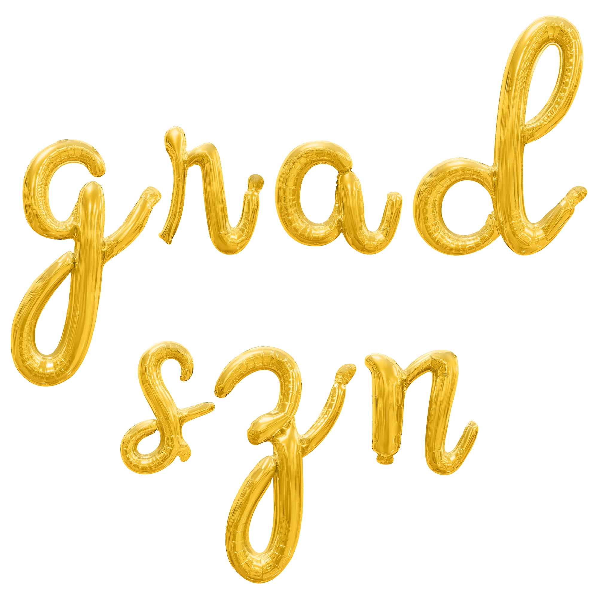 Cursive Script Letter Balloons - GRAD SZN 16" Inch Alphabet Letters ...