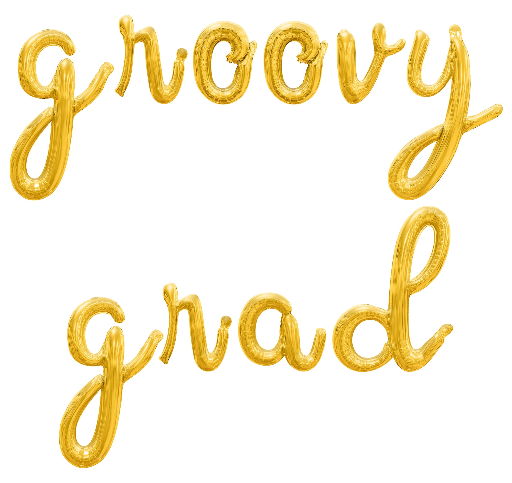 Cursive Script Letter Balloons - GROOVY GRAD 16" Inch Alphabet Letters ...