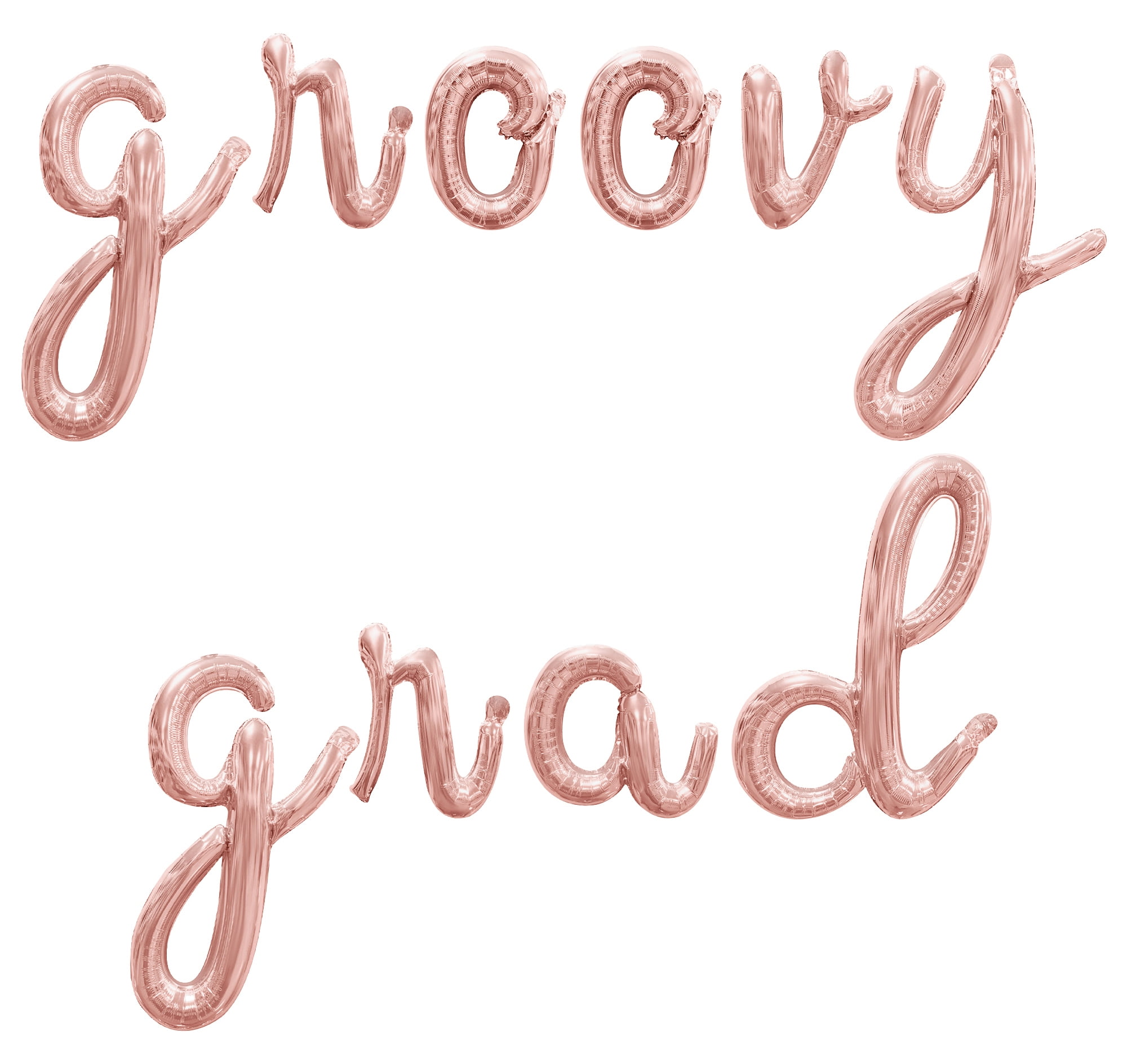 Cursive Script Letter Balloons - GROOVY GRAD 16" Inch Alphabet Letters ...