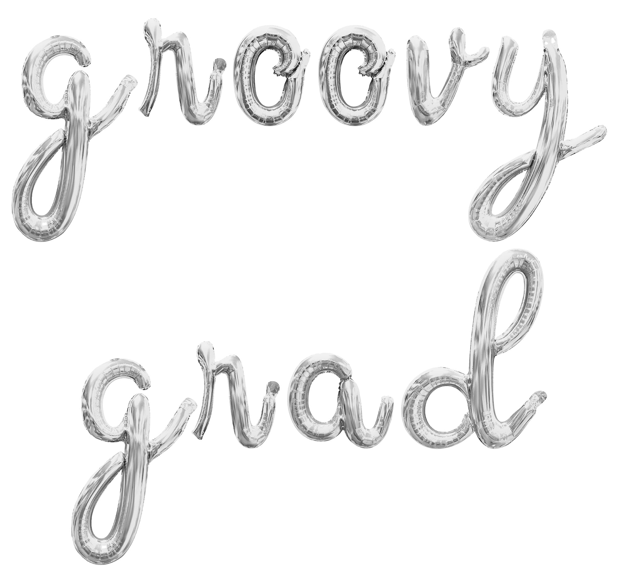 Cursive Script Letter Balloons - GROOVY GRAD 16" Inch Alphabet Letters ...