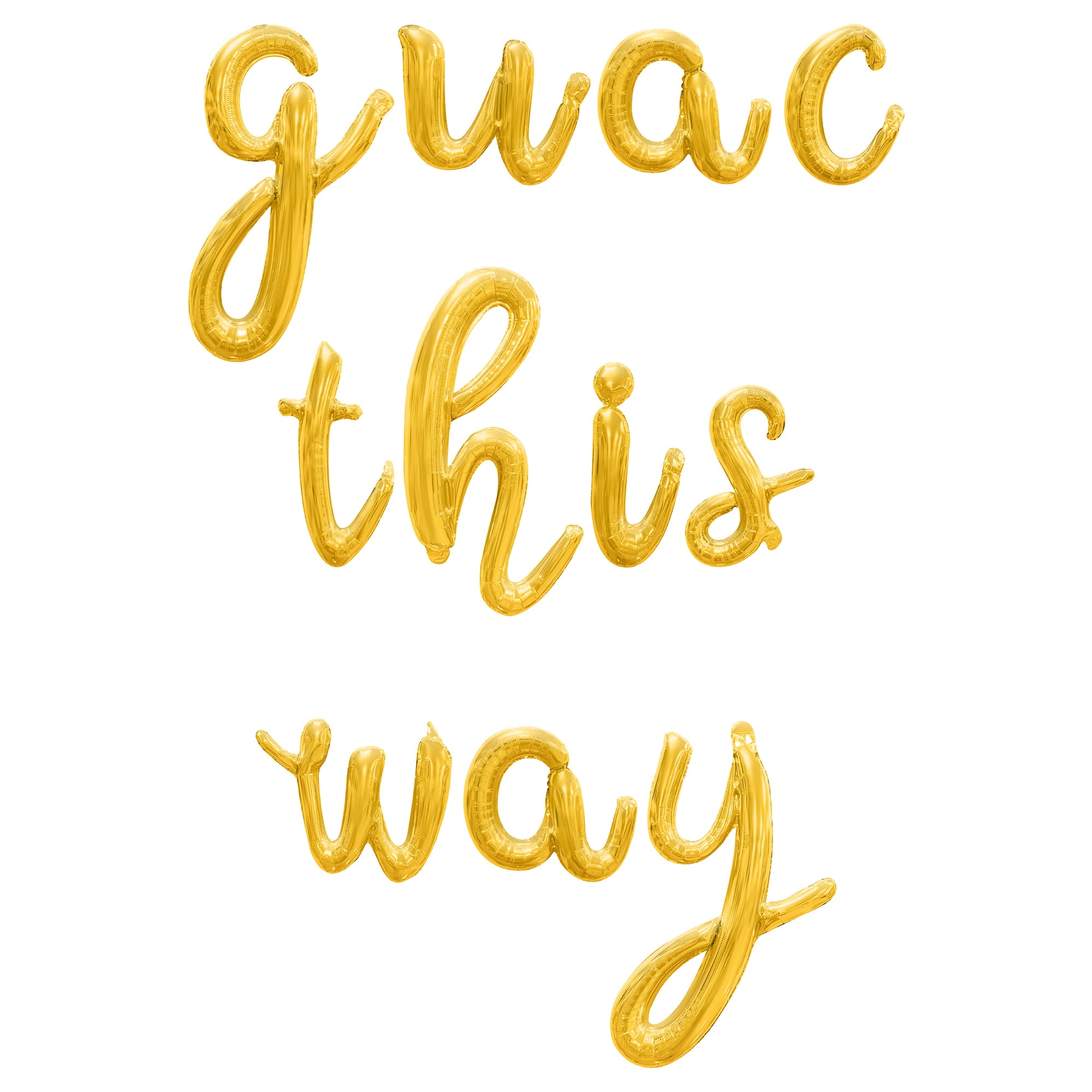 Cursive Script Letter Balloons - GUAC THIS WAY 16" Inch Alphabet ...