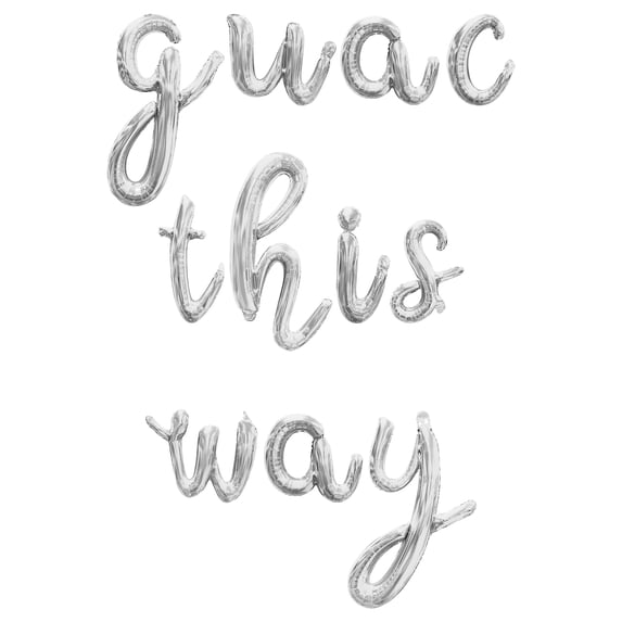 Cursive Script Letter Balloons - GUAC THIS WAY 16" Inch Alphabet ...