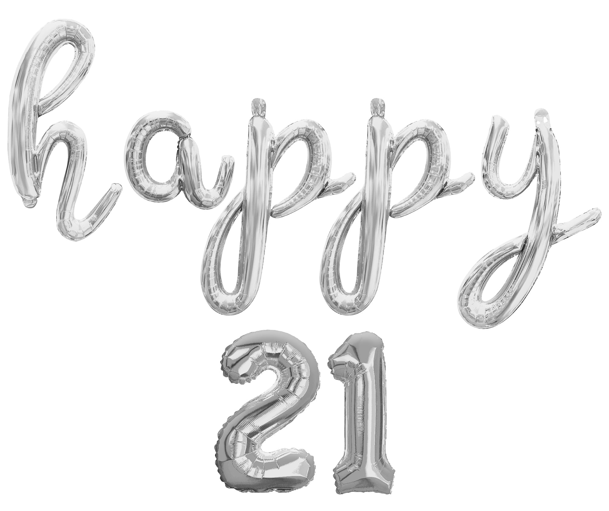Cursive Script Letter Balloons - HAPPY 21 16" Inch Alphabet Letters ...