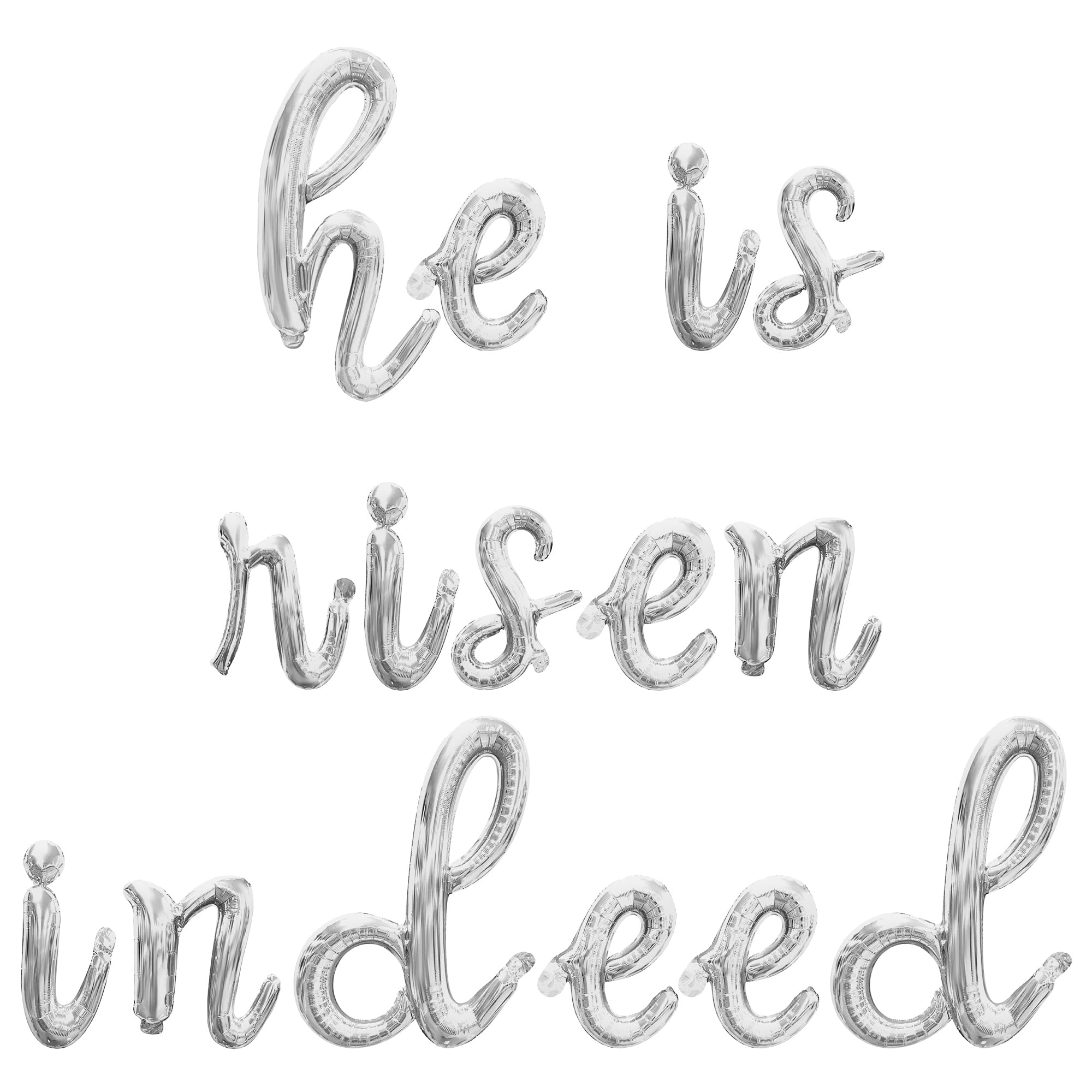 Cursive Script Letter Balloons - HE IS RISEN INDEED 16" Inch Alphabet ...