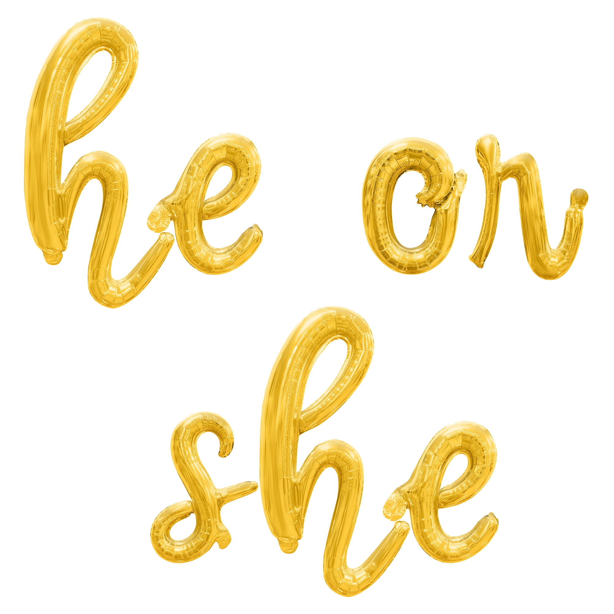 Cursive Script Letter Balloons - HE OR SHE 16" Inch Alphabet Letters ...