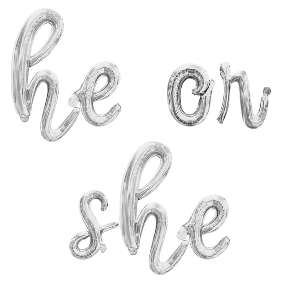 Cursive Script Letter Balloons - HE OR SHE 16" Inch Alphabet Letters ...