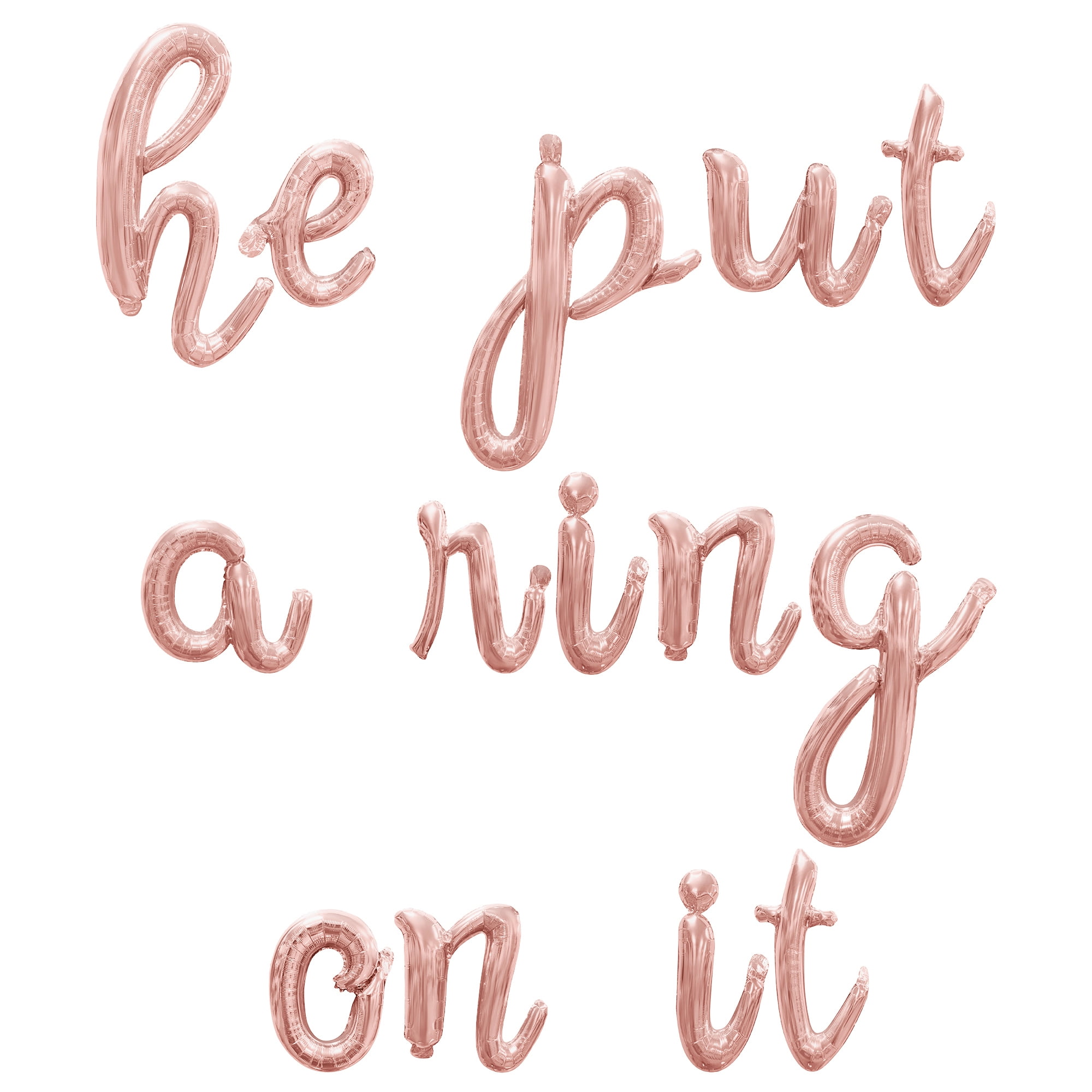 Cursive Script Letter Balloons - HE PUT A RING ON IT 16" Inch Alphabet ...