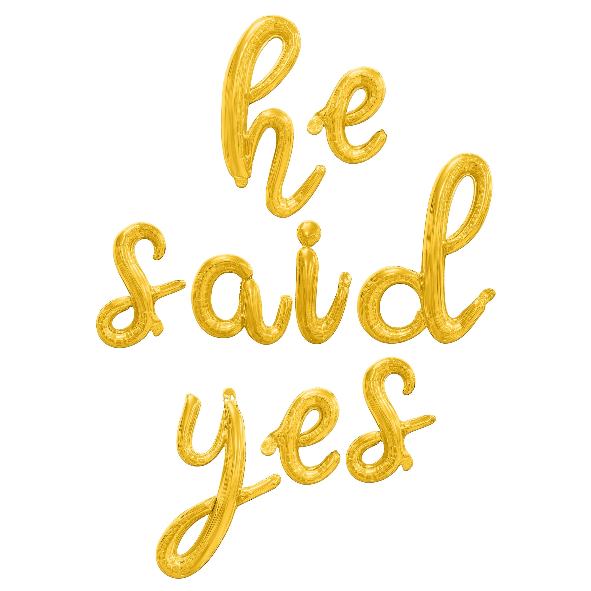 Cursive Script Letter Balloons - HE SAID YES 16" Inch Alphabet Letters ...
