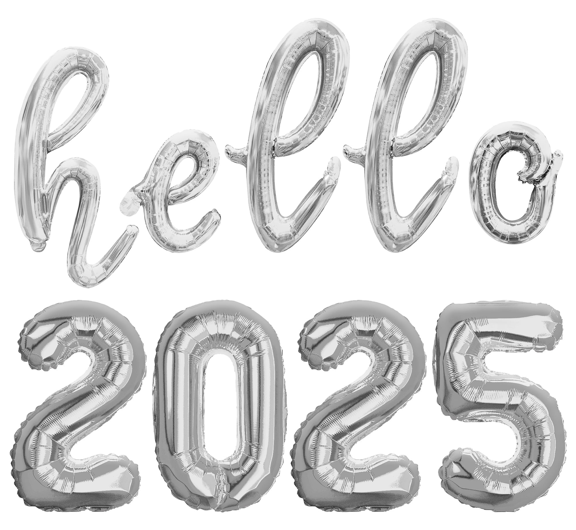 Cursive Script Letter Balloons - HELLO 2025 16" Inch Alphabet Letters Foil Mylar Balloon New ...